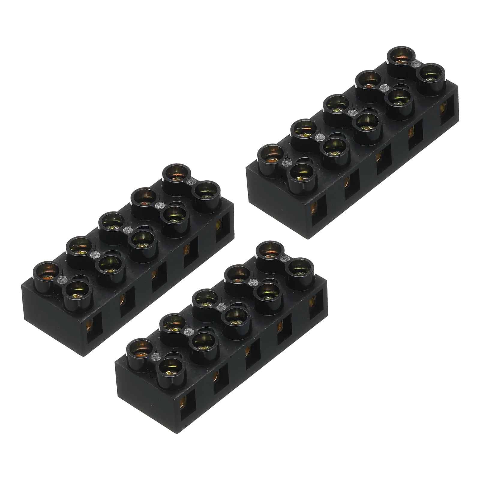 Uxcell Terminal Block 5 Positions 500V 10A Dual Row Screw Terminals ...