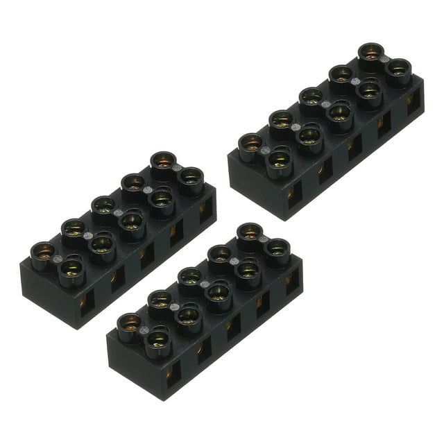 Uxcell Terminal Block 5 Positions 500V 10A Dual Row Screw Terminals ...