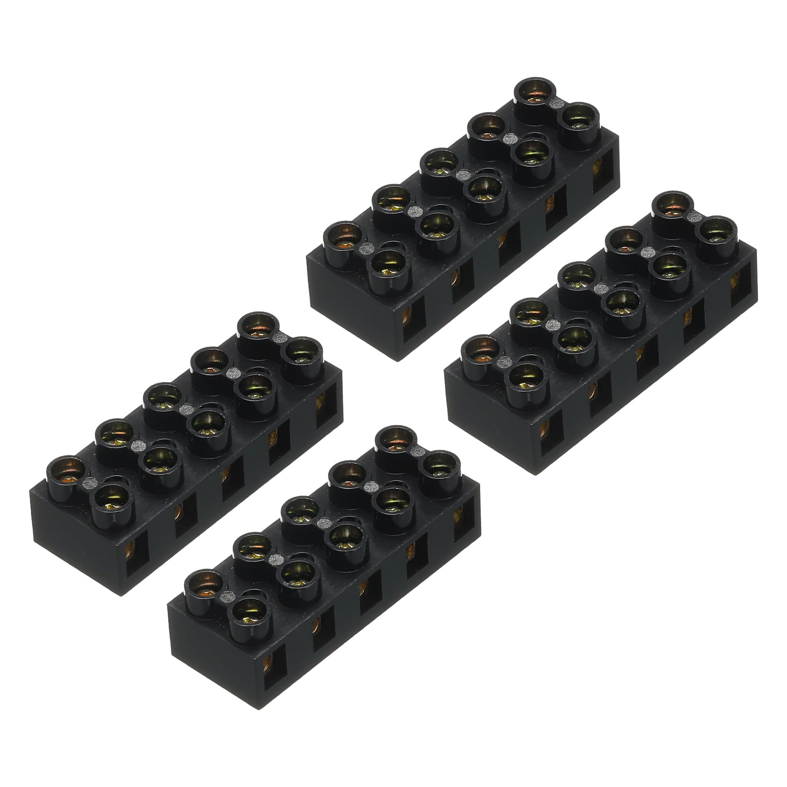 Uxcell Terminal Block 5 Positions 500V 10A Dual Row Screw Terminals ...
