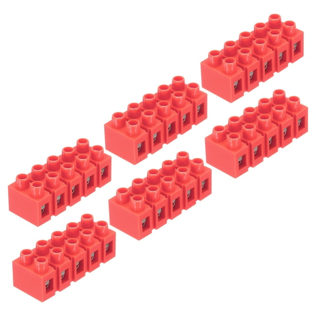 Uxcell Terminal Block 5 Positions 600V 36A Dual Row Screw Terminals ...