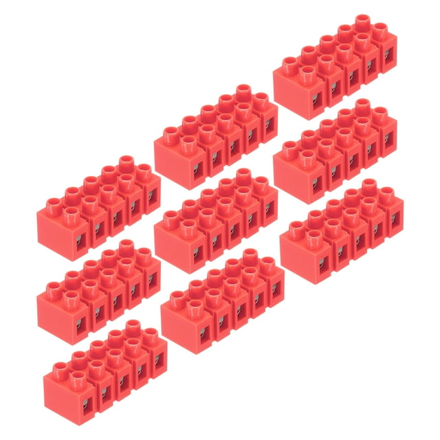 Uxcell Terminal Block 5 Positions 600V 36A Dual Row Screw Terminals ...