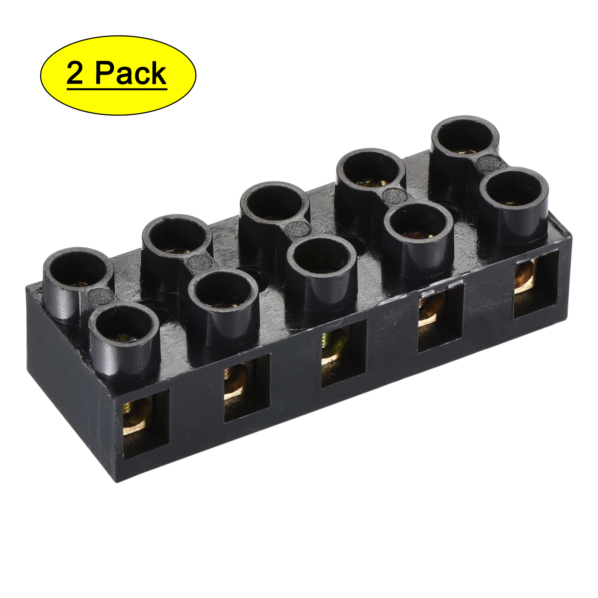Uxcell Terminal Block 500V 10A Dual Row 5 Positions Screw Electric ...