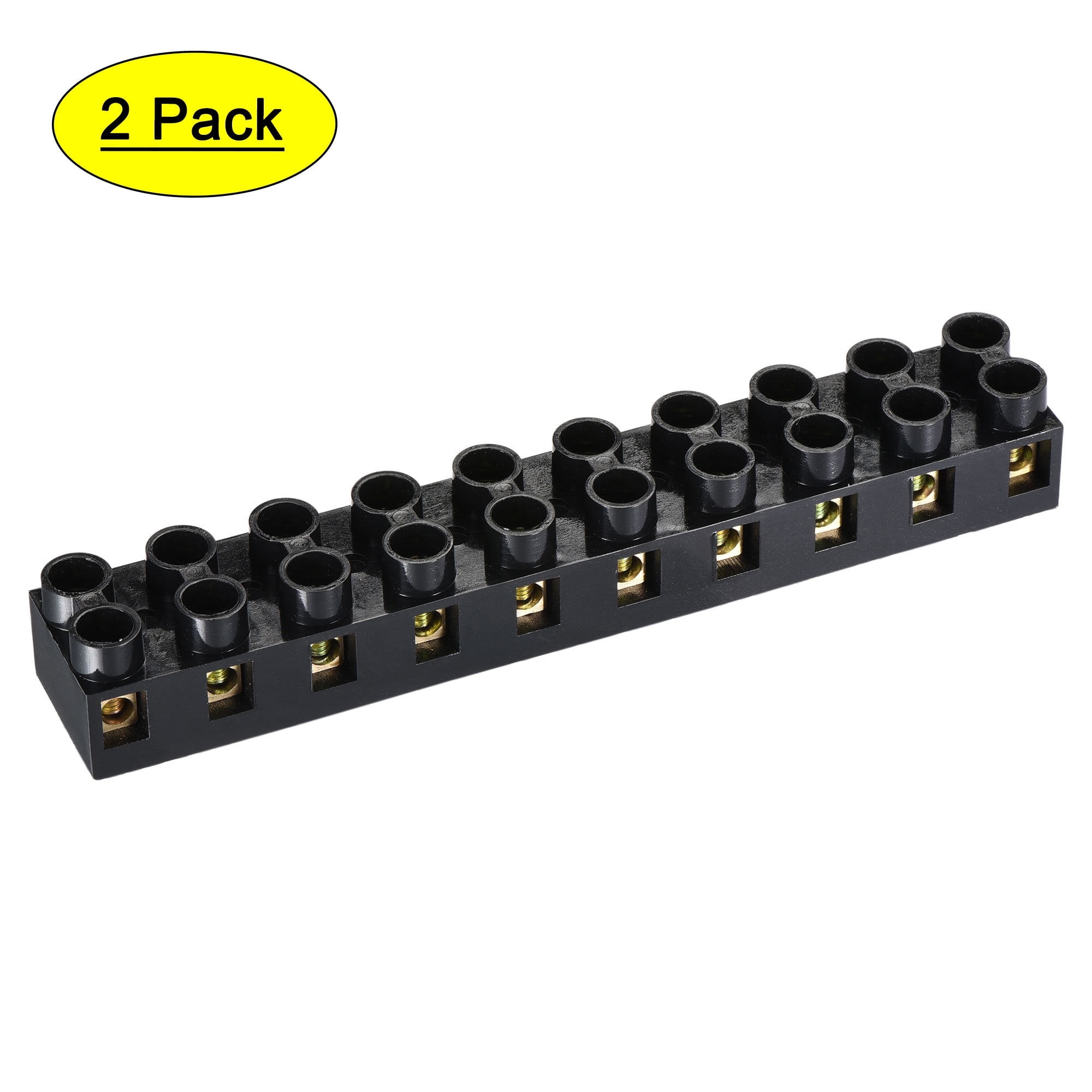 Uxcell Terminal Block 500V 20A Dual Row 10 Positions Screw Electric ...