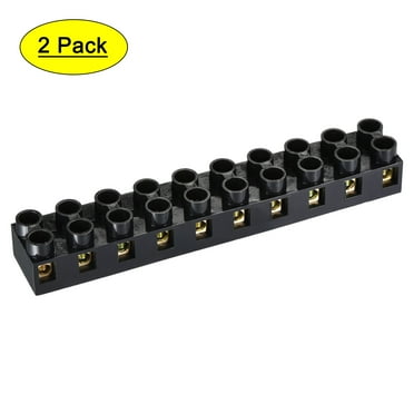 Uxcell Terminal Block 500V 20A Dual Row 2 Positions Screw Electric ...