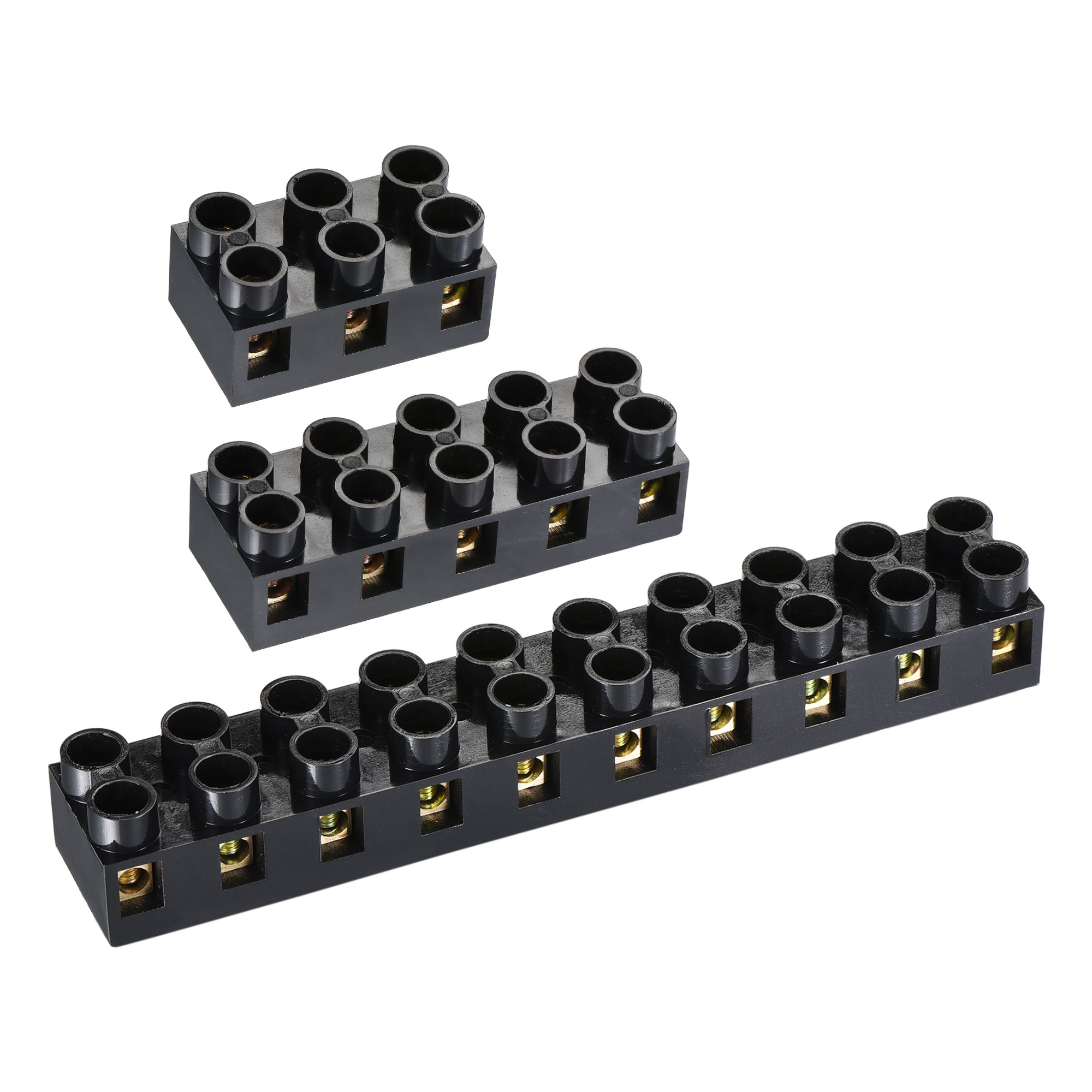 Uxcell Terminal Block 500V 20A Dual Row 3 5 10 Positions Screw Electric ...