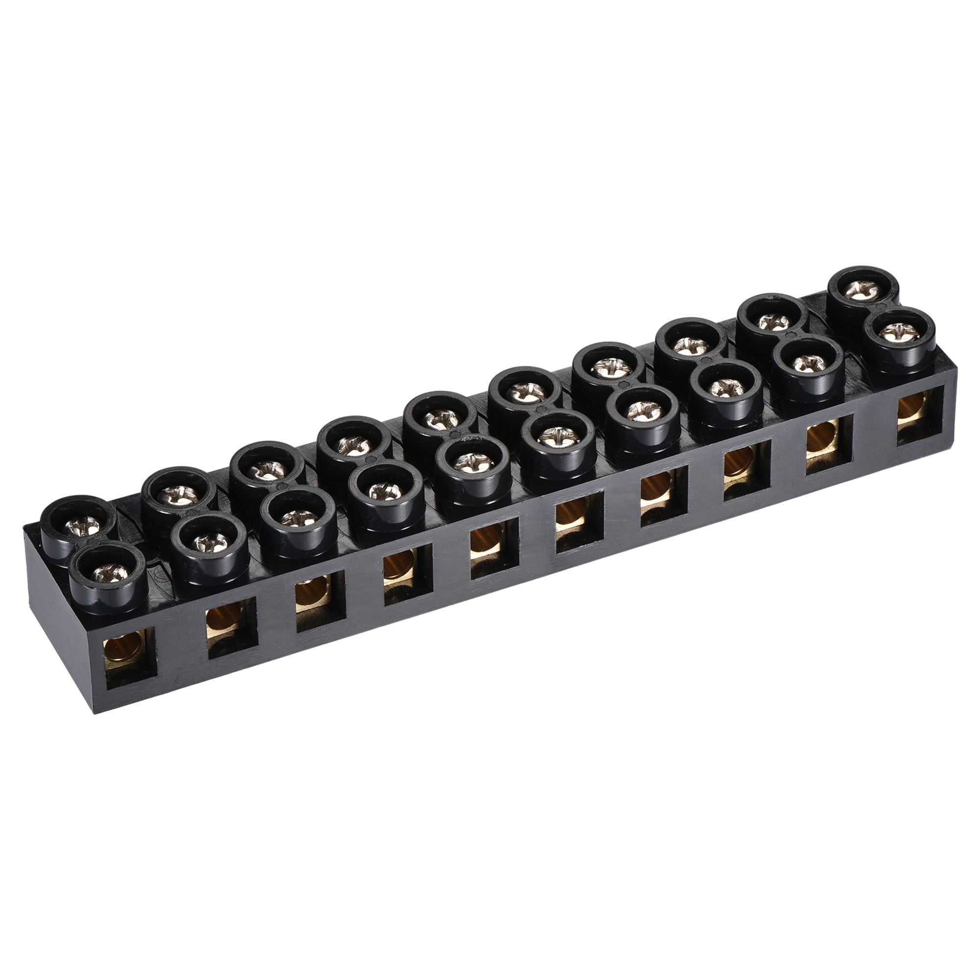 Uxcell Terminal Block 500V 60A Dual Row 10 Positions Screw Electric ...