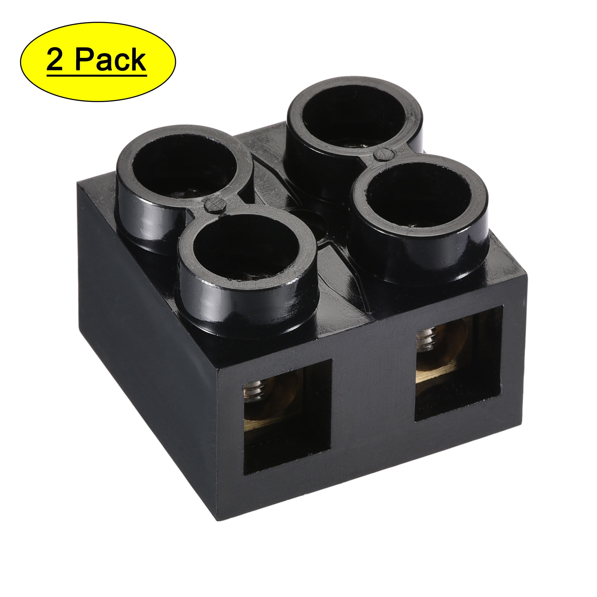 Uxcell Terminal Block 500V 60A Dual Row 2 Positions Screw Electric ...