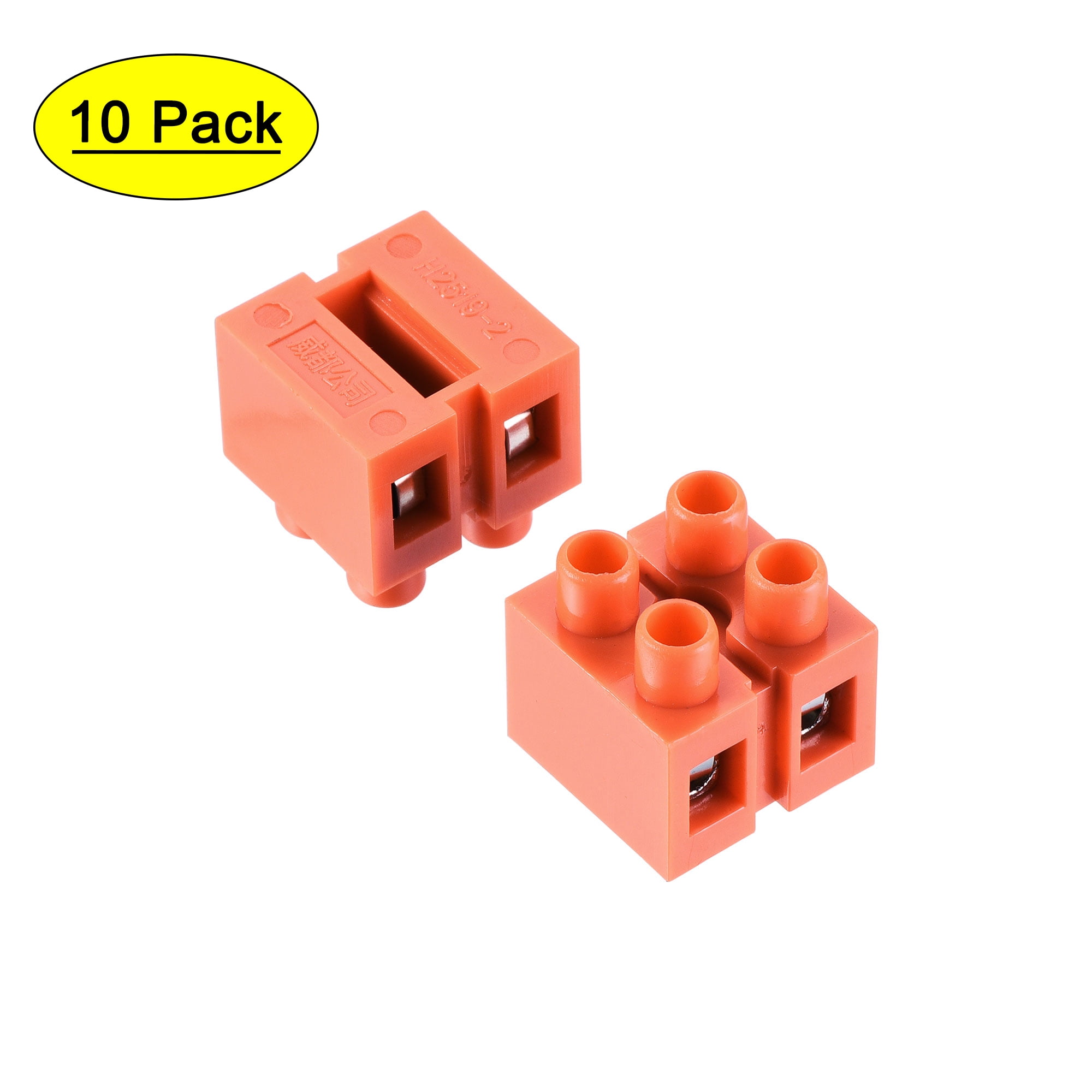 Uxcell Terminal Block 600V 36A Dual Row 2 Positions Screw Terminal Electric Barrier Strip 10 ...
