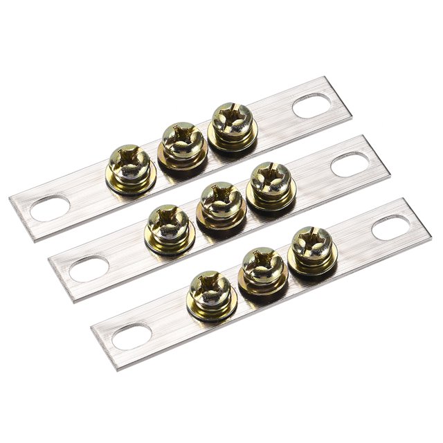 Uxcell Terminal Block Connector Bar 3 Positions Single Row Ground Wire ...