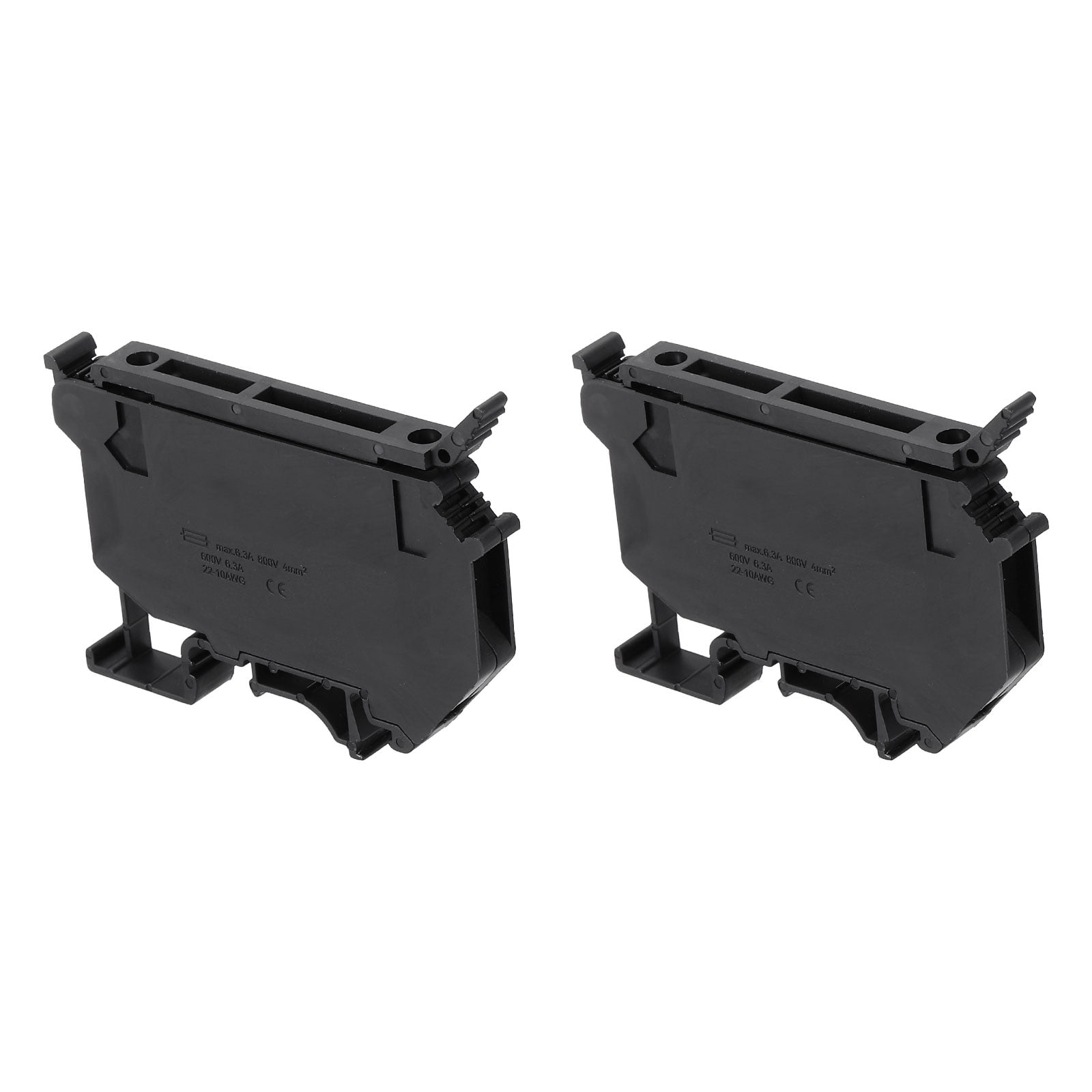Uxcell Terminal Blocks 2 Pack UK5 with LED 220V Rail Mount Fuse Holder ...