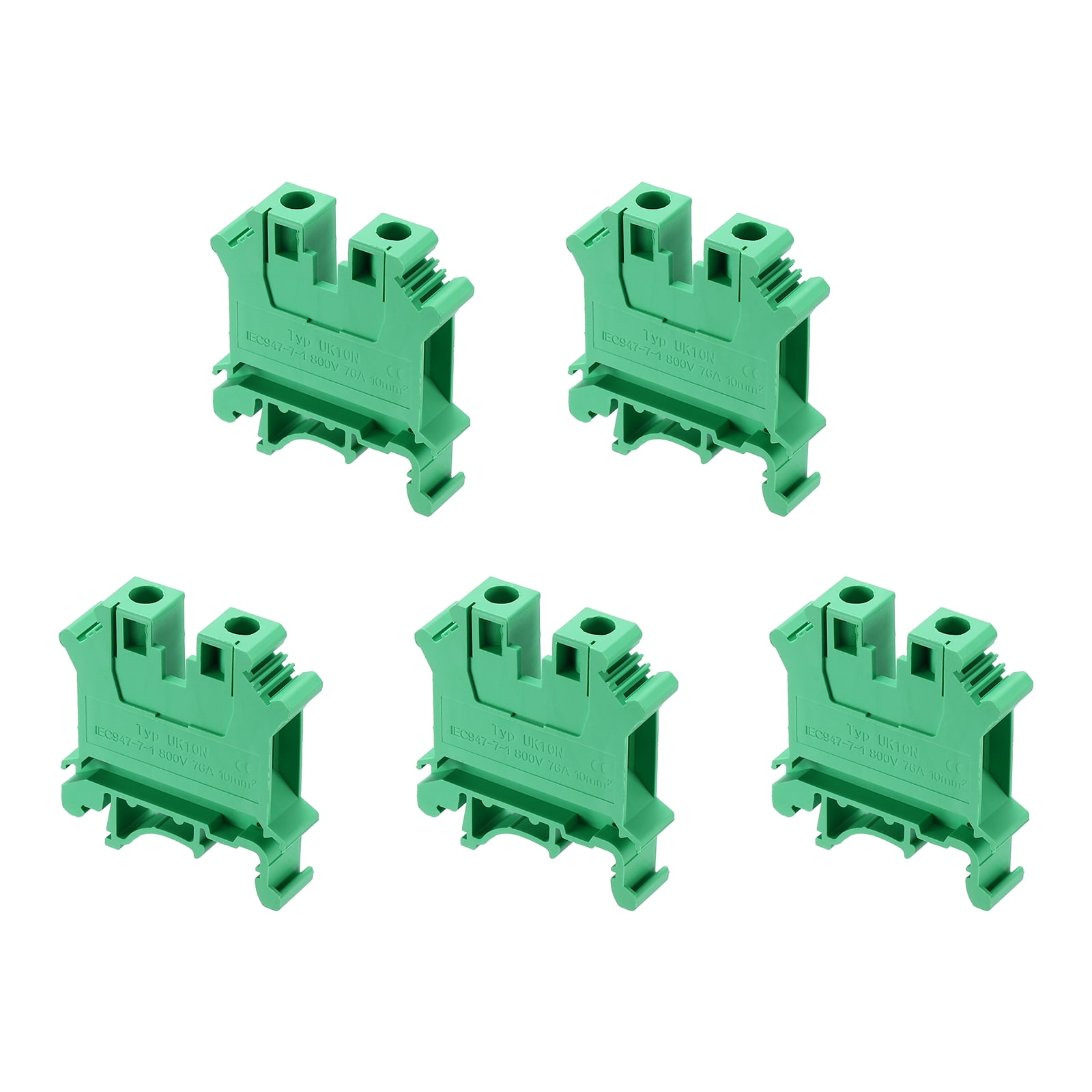 Uxcell Terminal Blocks 5 Pack UK10N Rail Mount Fuse Holder Screw ...