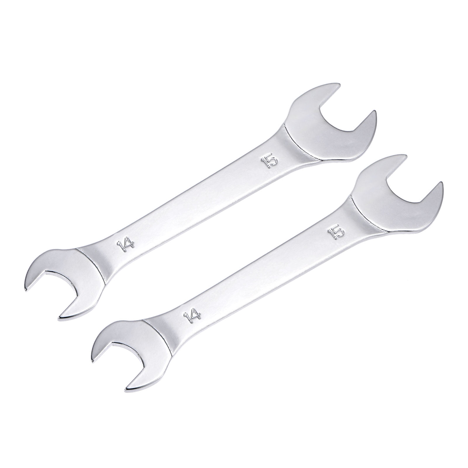 Uxcell Thin Open End Wrench, 14mm x 15mm Metric Mirror-Chrome Plated ...