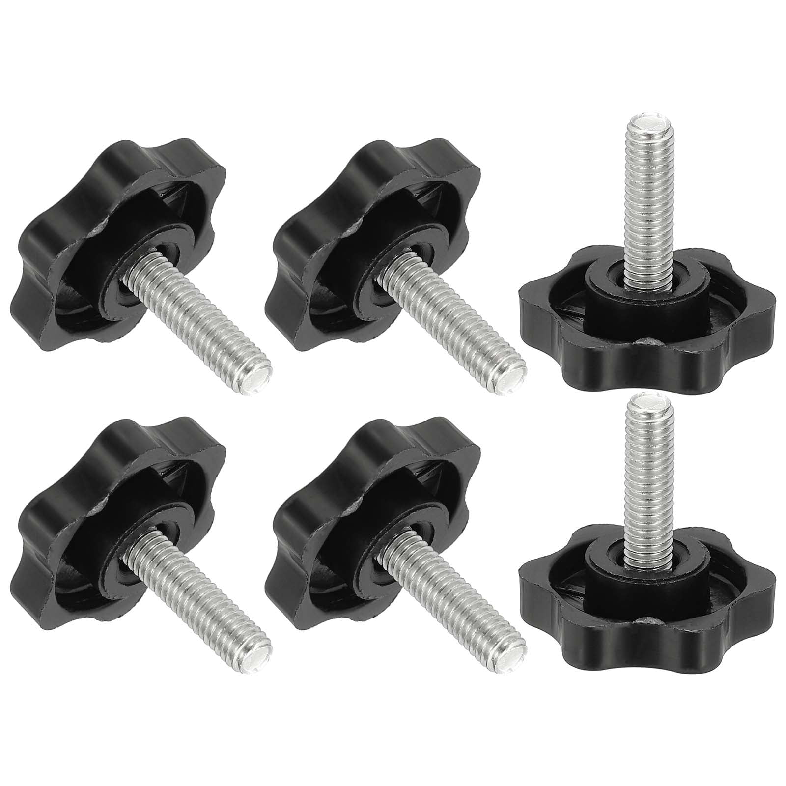 Uxcell Thread Star Knobs Plastic Star Hand Tightening Screw Clamping Handle 6mm x 20mm - Walmart.com