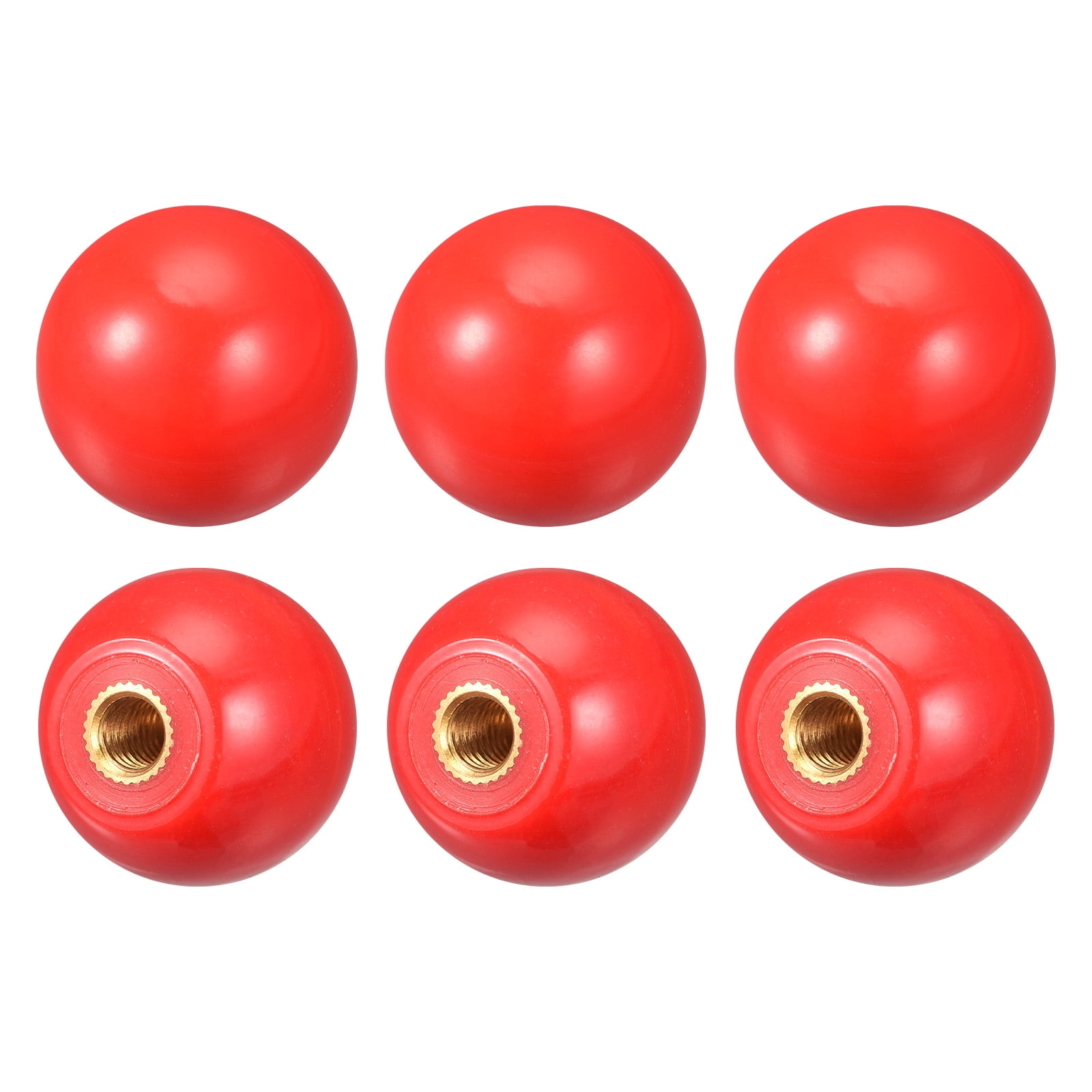 Uxcell Threaded Ball Knobs, 0.98Inch Dia M6 Female Thread Thermoset Ball Handle with Copper ...