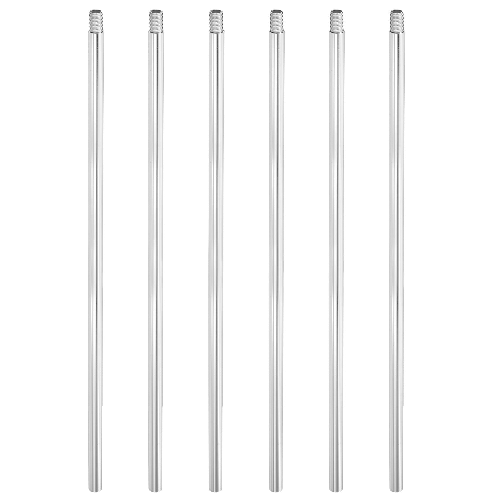 Uxcell Threaded Extension Rod, 6 Sets 12" M10 x 1mm Fine Thread Lamp Pipe with Lamp Pipe Nipples ...