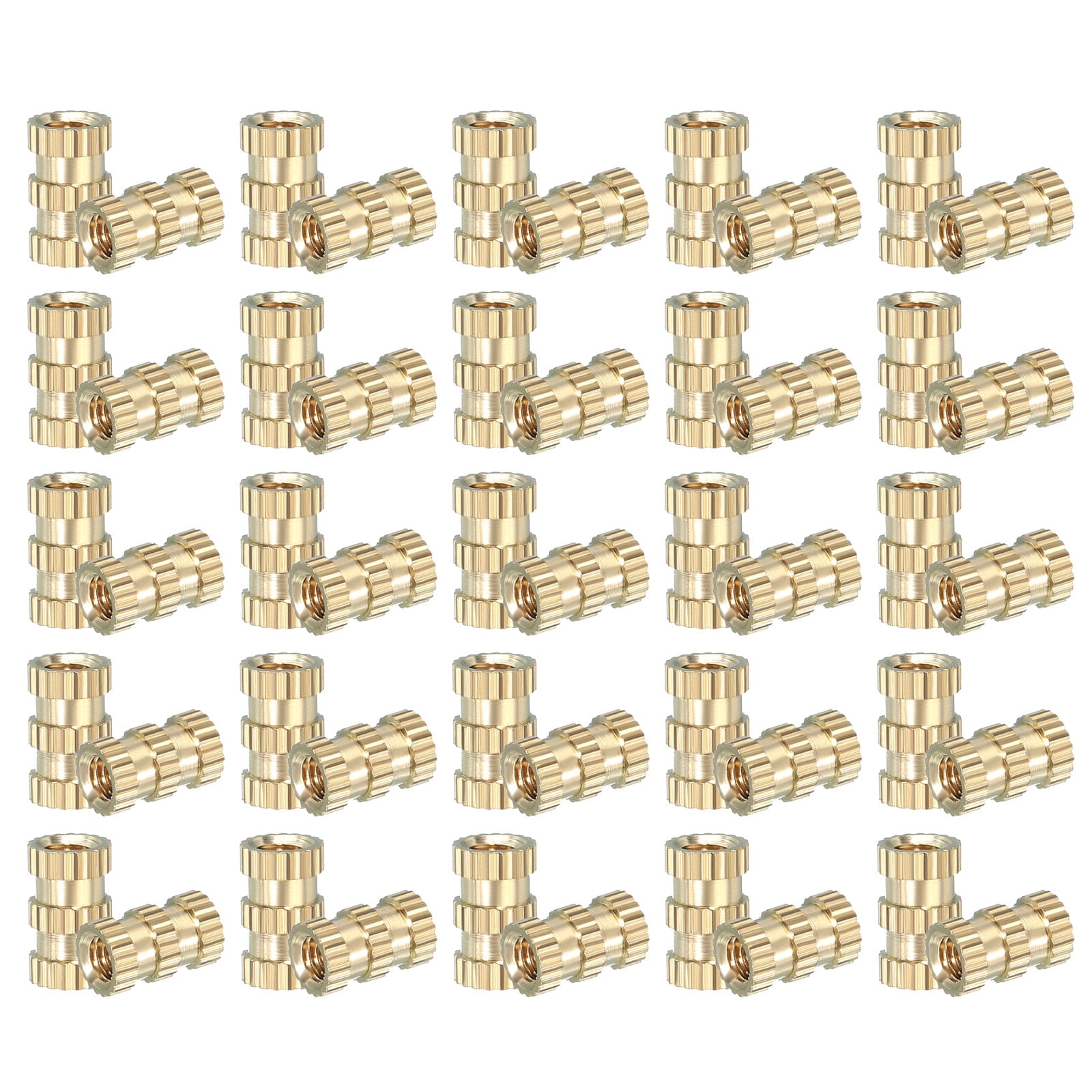 Uxcell Threaded Inserts Heat Set, Female Brass Metric Knurled Insert ...