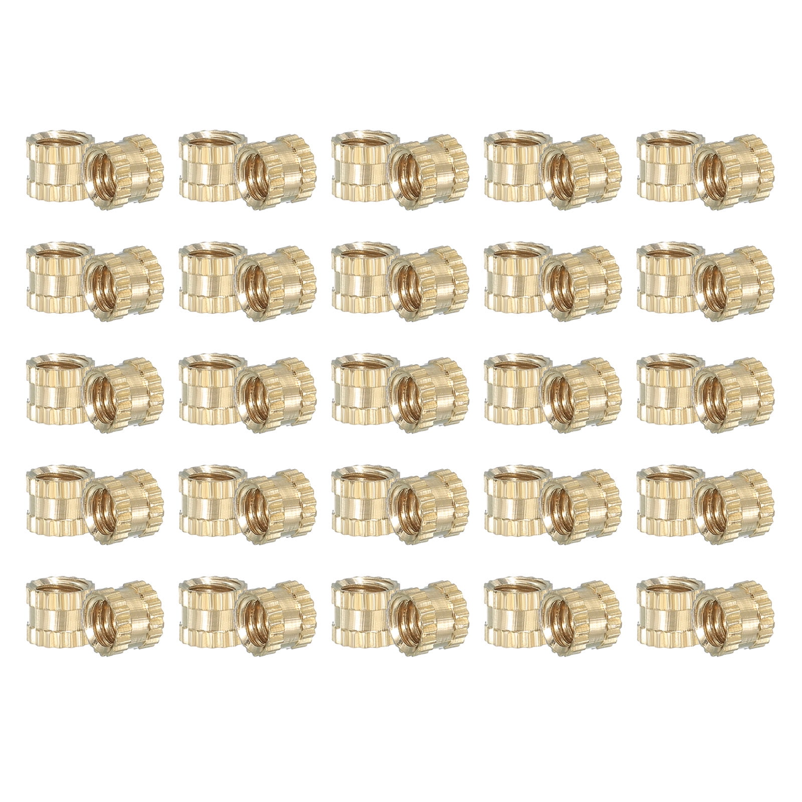 Uxcell Threaded Inserts Heat Set, Female Brass Metric Knurled Insert ...