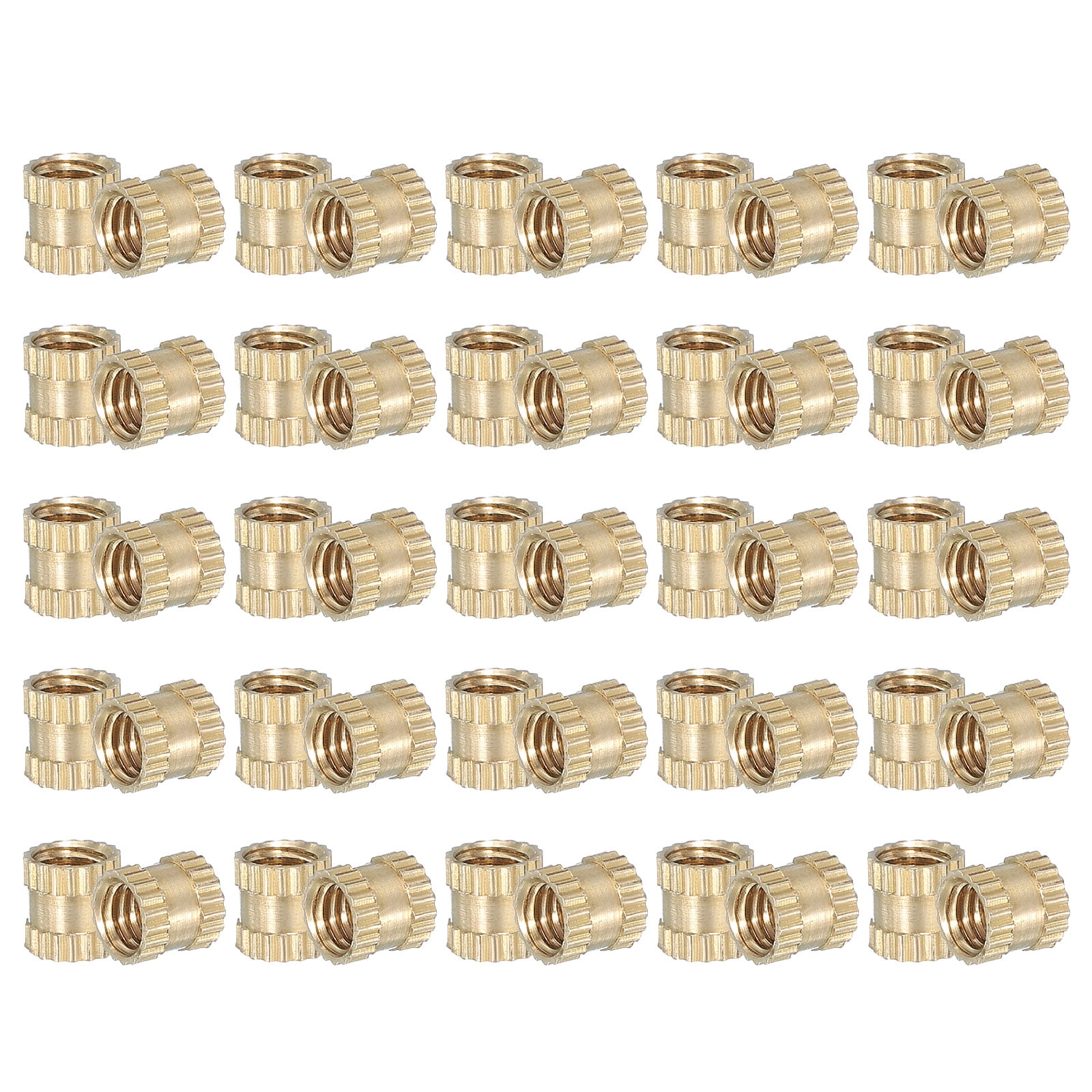 Uxcell Threaded Inserts Heat Set, Female Brass Metric Knurled Insert ...