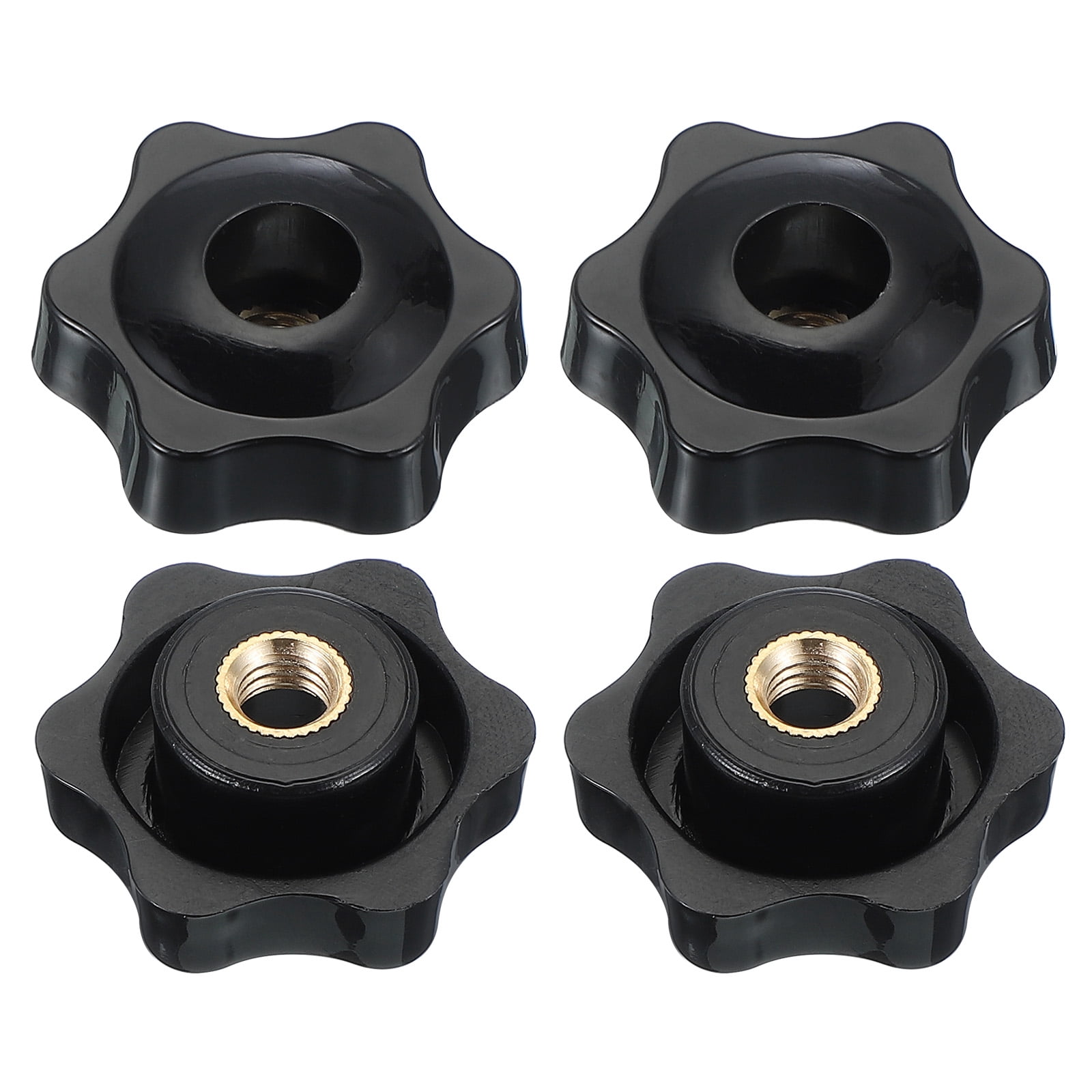 Uxcell Through Hole Knob Nut Screw, Brass Screw-On Female Thread Knob ...