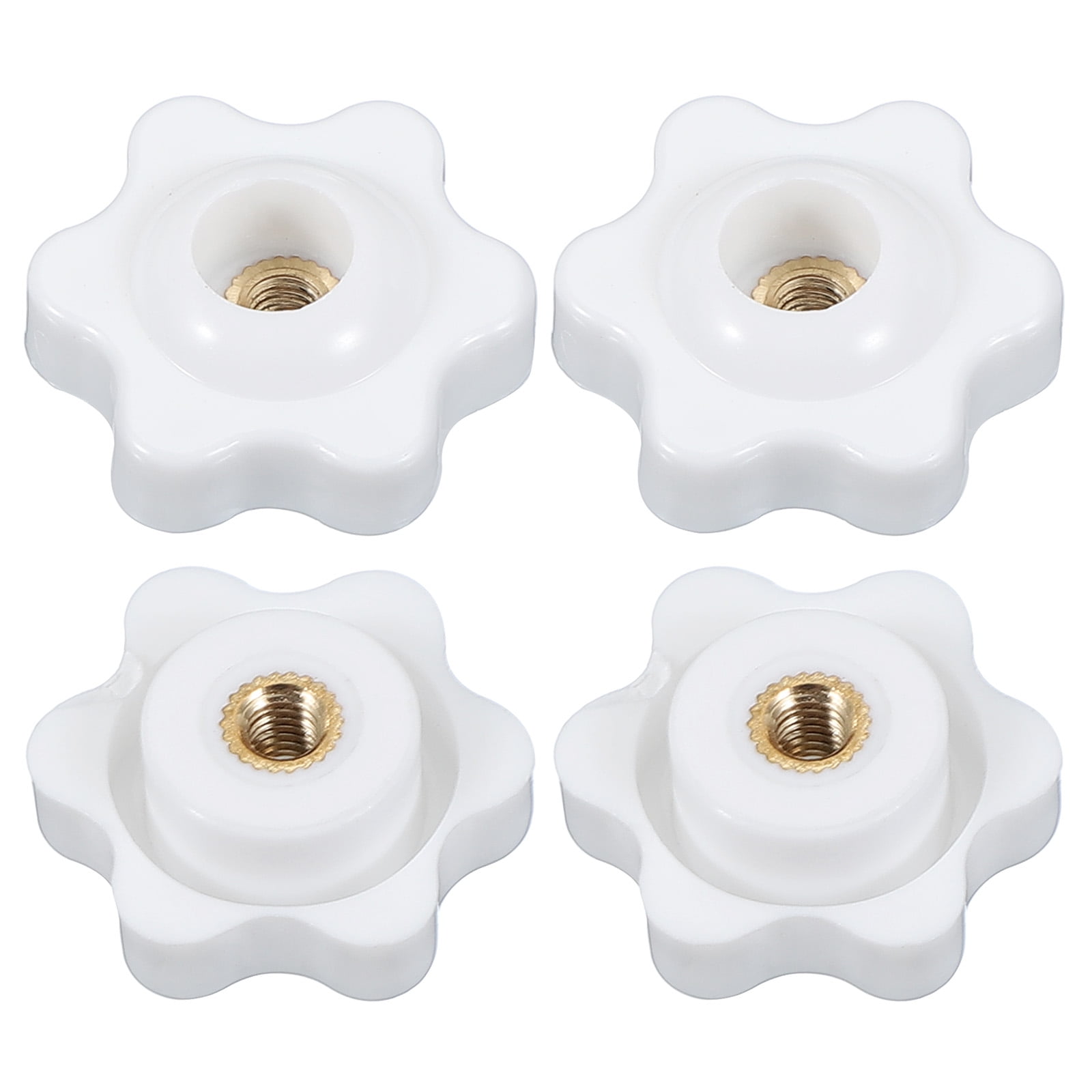 Uxcell Through Hole Knob Nut Screw, Brass Screw-On Female Thread Knob Plastic Star Knobs ...