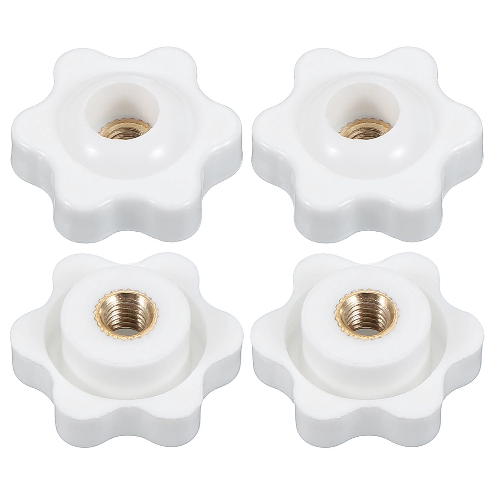 Uxcell Through Hole Knob Nut Screw, Brass Screw-On Female Thread Knob ...