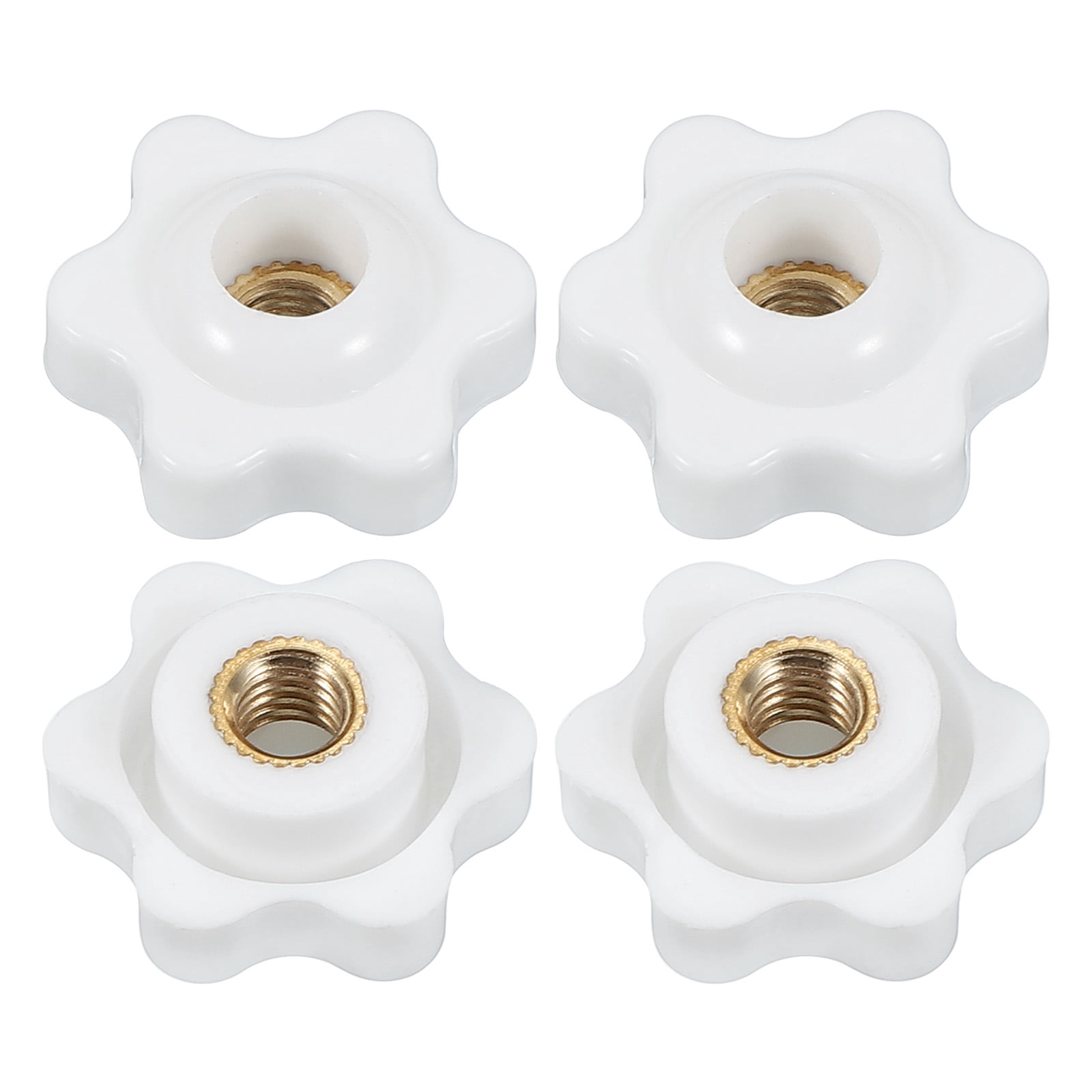 Uxcell Through Hole Knob Nut Screw, Brass Screw-On Female Thread Knob ...