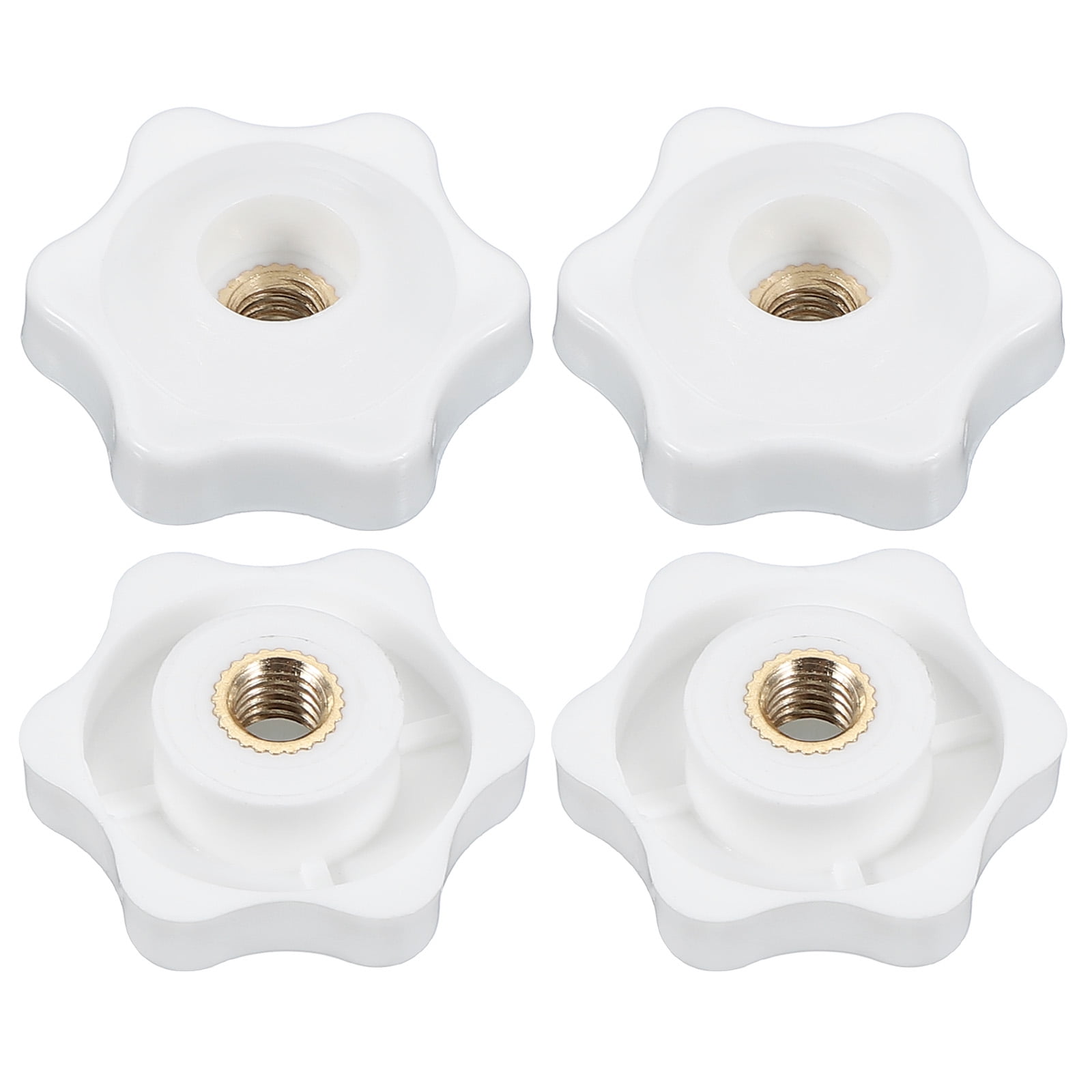 Uxcell Through Hole Knob Nut Screw, Brass Screw-On Female Thread Knob Plastic Star Knobs ...
