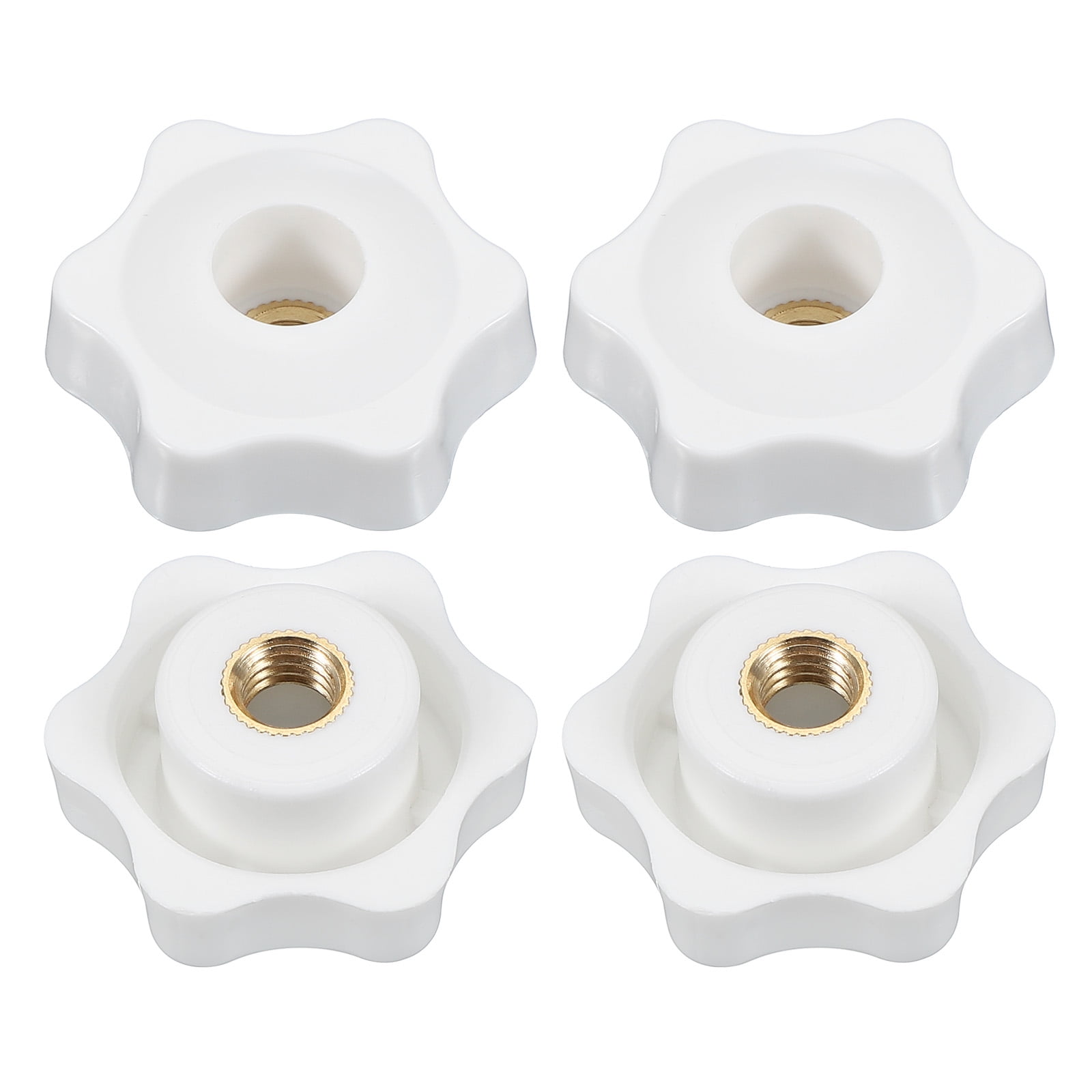 Uxcell Through Hole Knob Nut Screw, Brass Screw-On Female Thread Knob Plastic Star Knobs ...