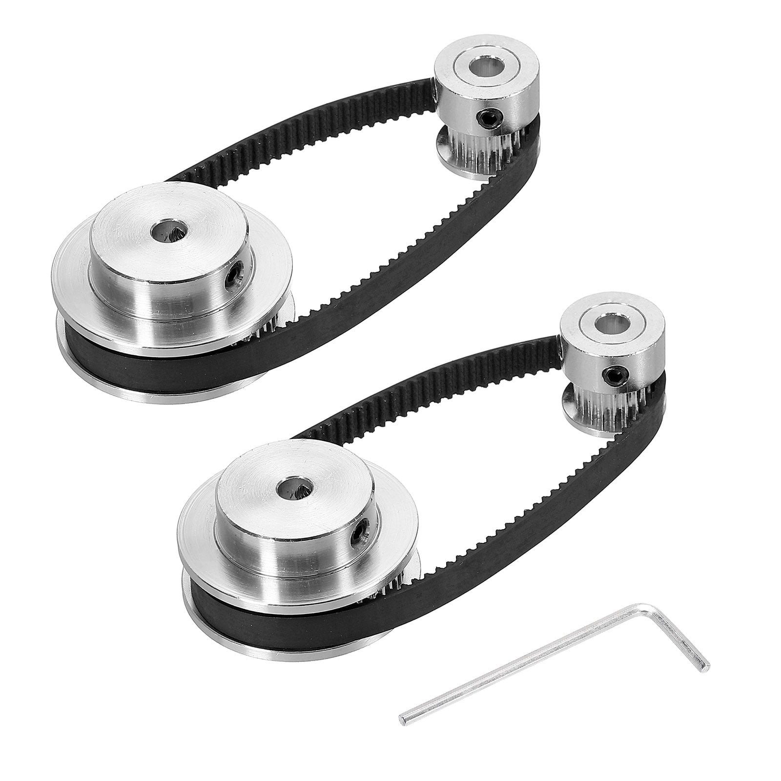 Uxcell Timing Pulley 20&48 Teeth 5mm Bore Synchronous Wheel with Belt ...