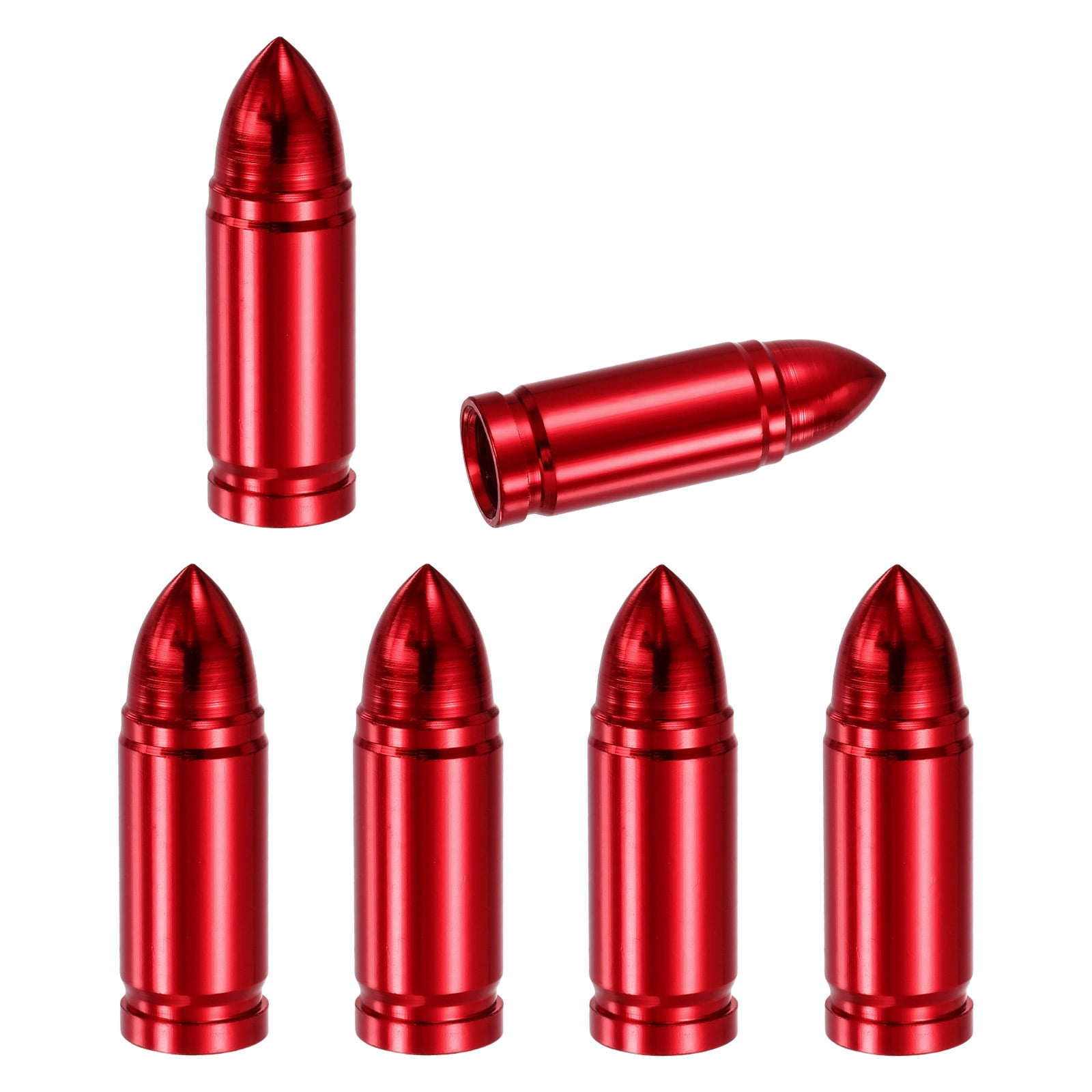 Uxcell Tire Valve Stem Caps, (Red) (6Pcs), Aluminum Alloy Dustproof Air ...