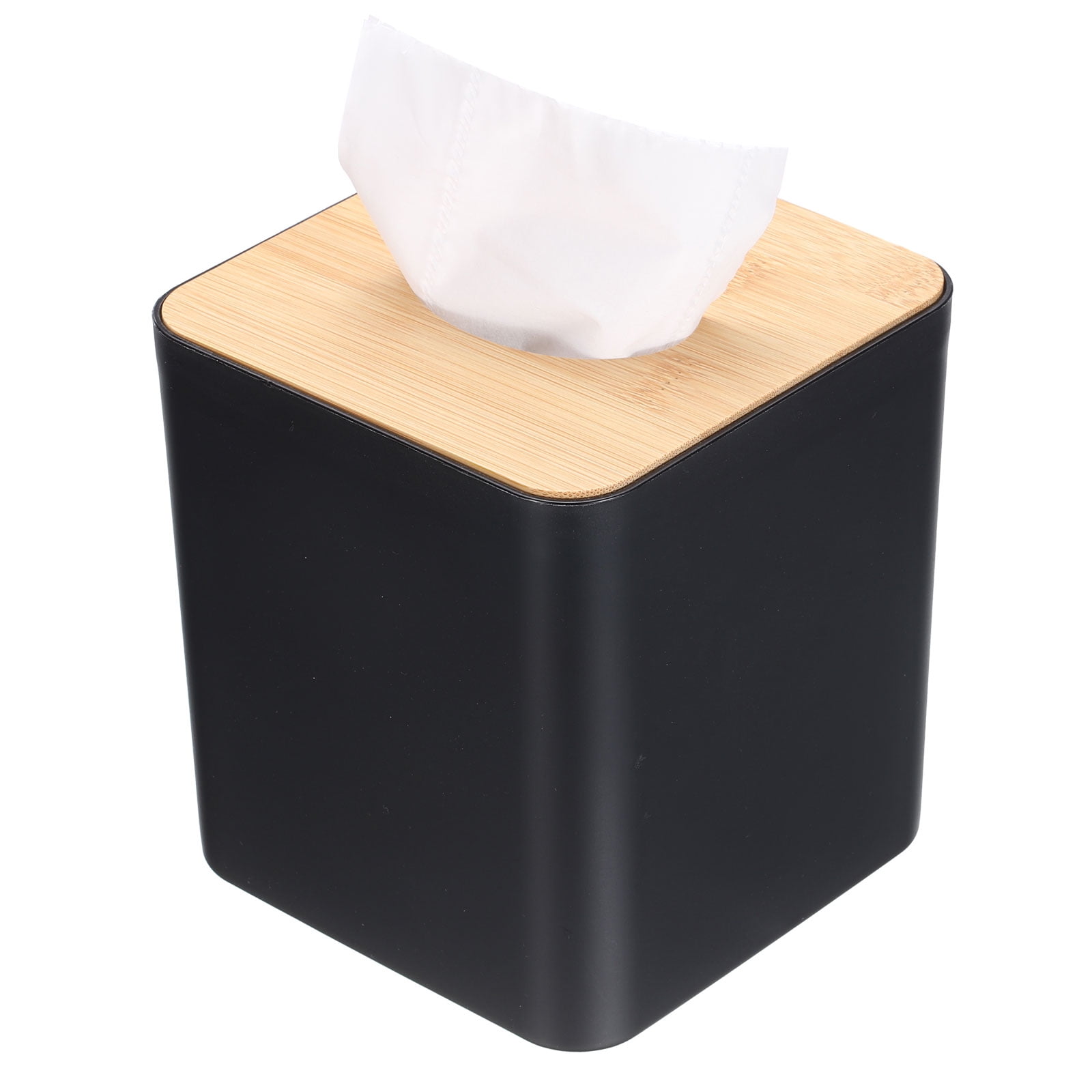 Uxcell Tissue Box Cover with Bamboo Lid Square Tissue Box Holder Cube ...