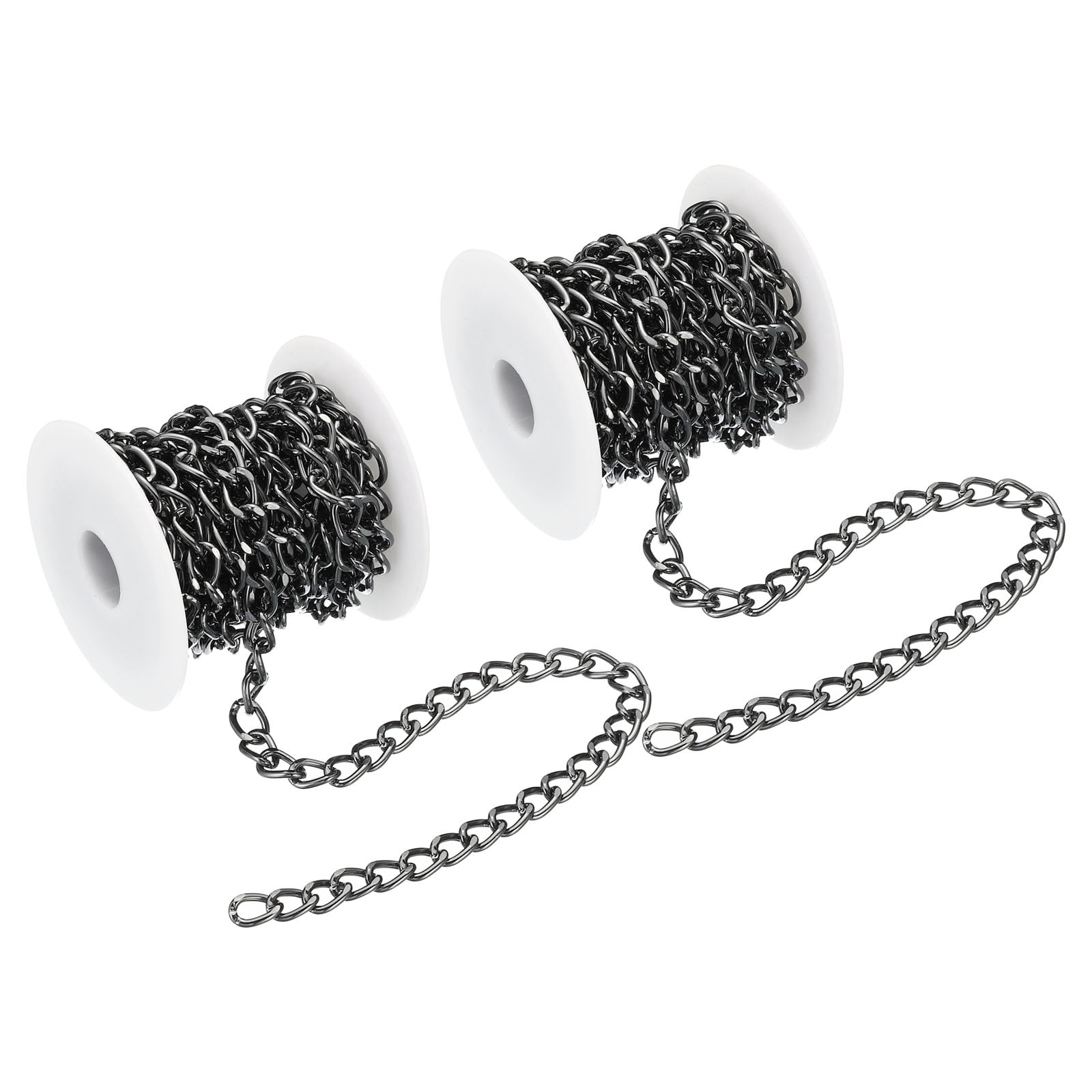 Uxcell Total 20 Feet Curb Chain Twisted Cuban Link Chain with Spool for ...