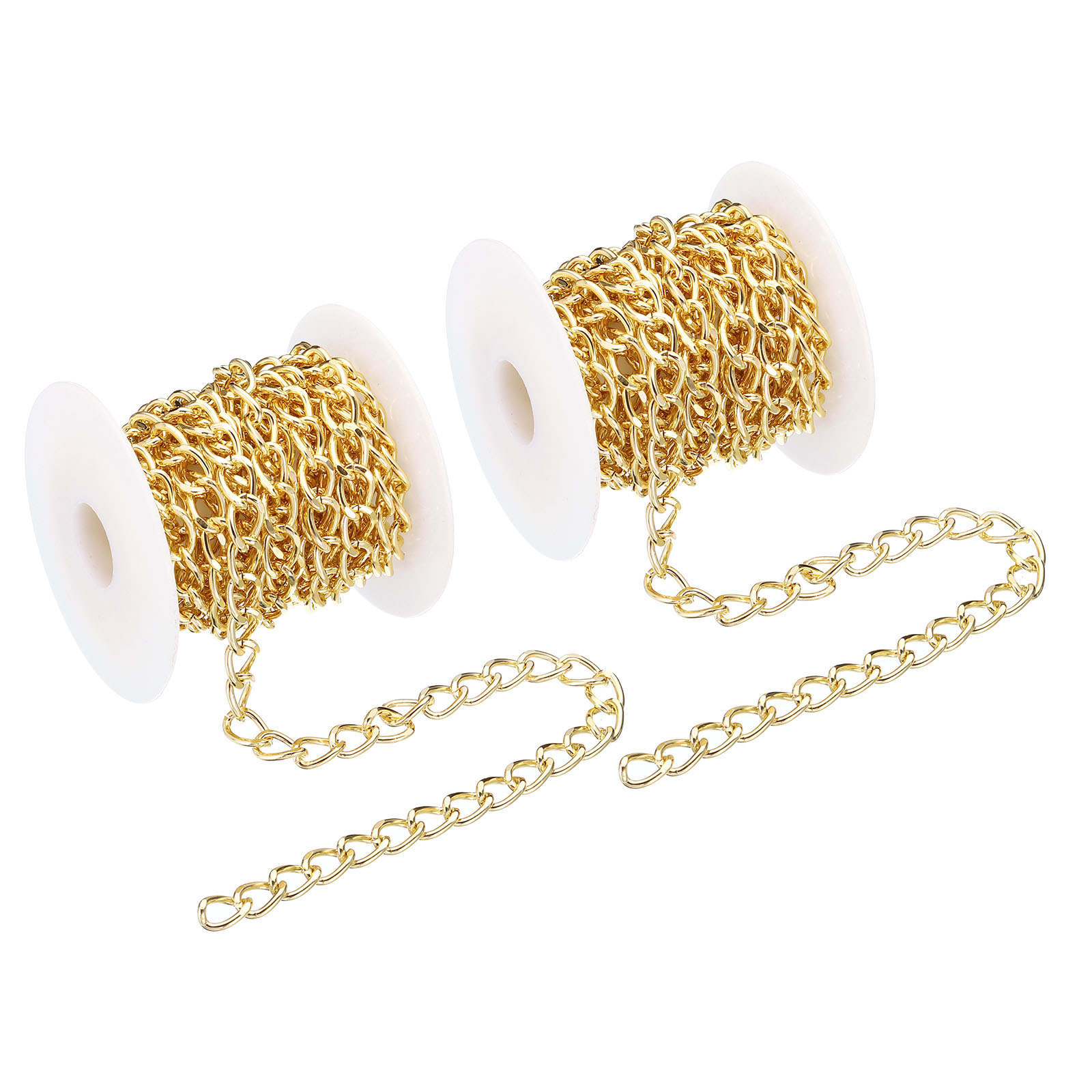 Uxcell Total 20 Feet Curb Chain Twisted Cuban Link Chain with Spool for ...