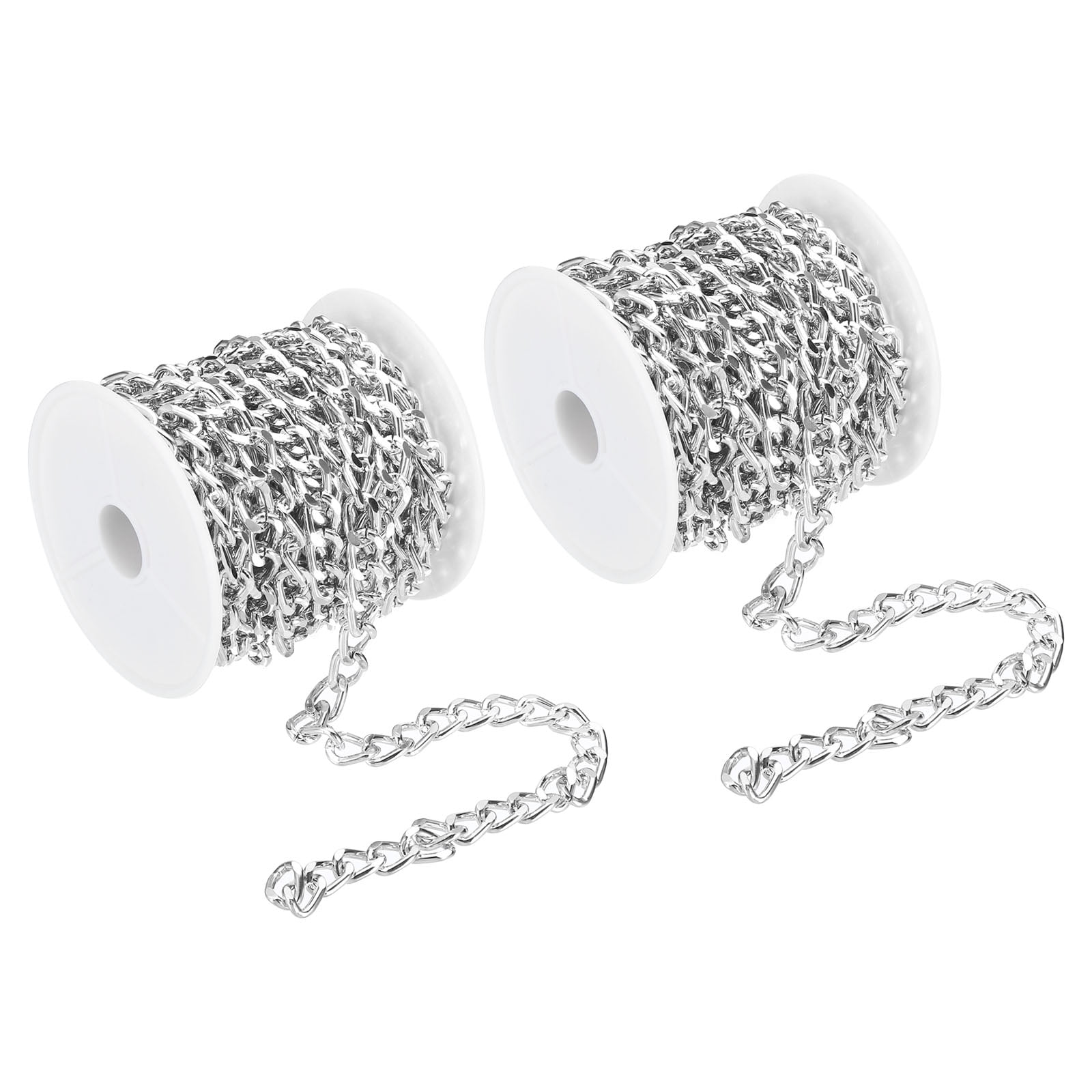 Uxcell Total 33 Feet Curb Chain, Twisted Cuban Link Chain with Spool 10 ...