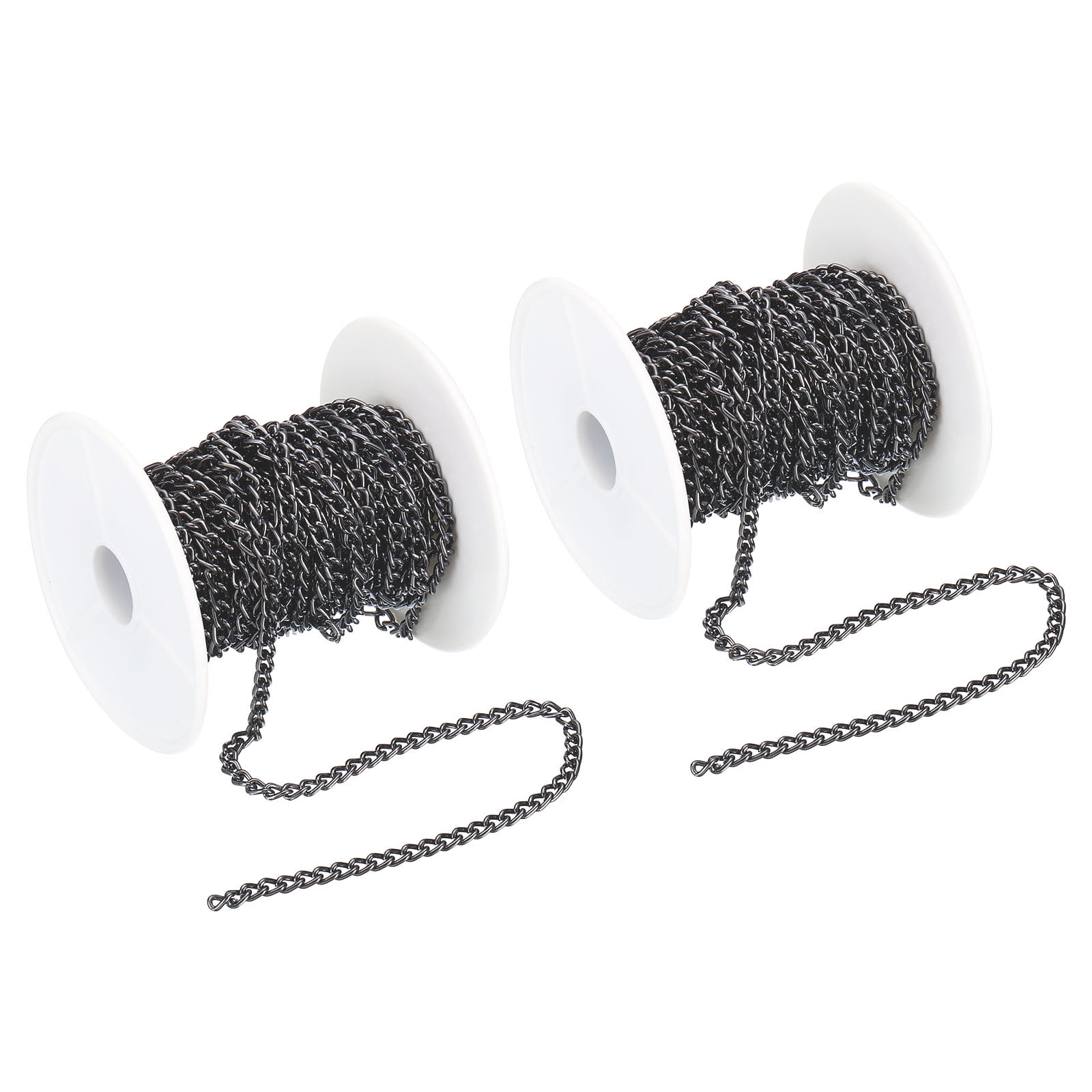 Uxcell Total 33 Feet Curb Chain, Twisted Cuban Link Chain with Spool 5 ...