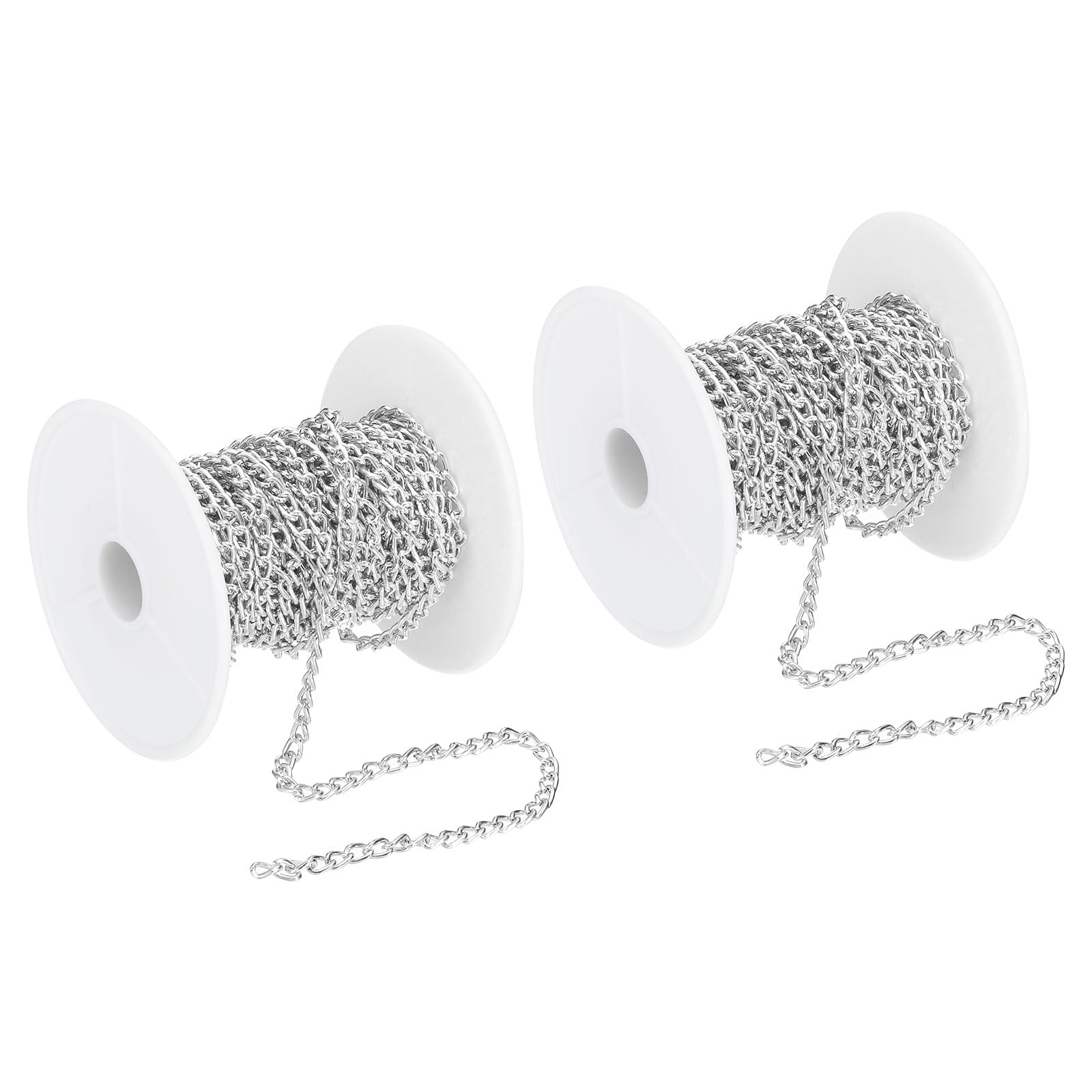 Uxcell Total 33 Feet Curb Chain, Twisted Cuban Link Chain with Spool 5 ...