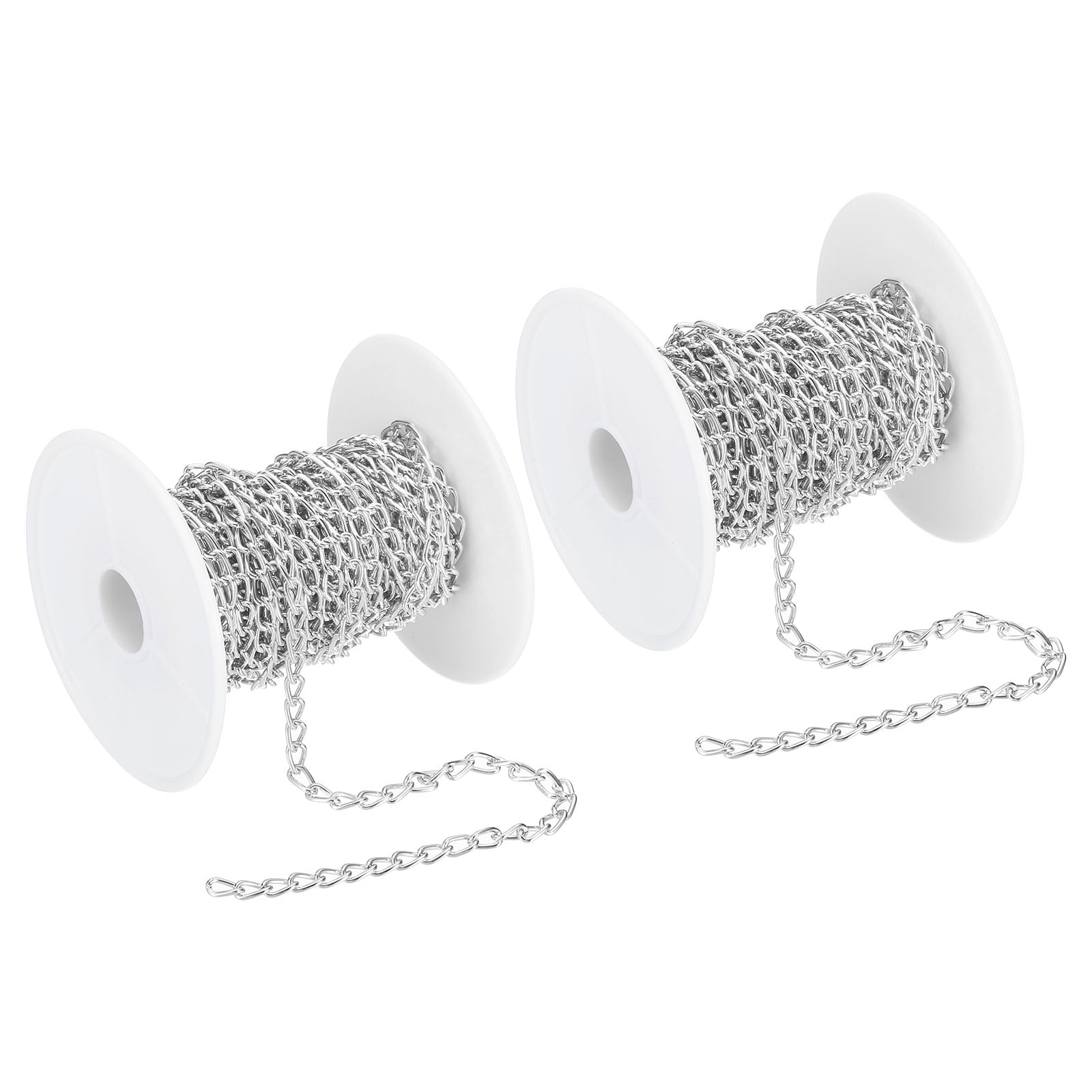 Uxcell Total 33 Feet Curb Chain, Twisted Cuban Link Chain with Spool 6 ...