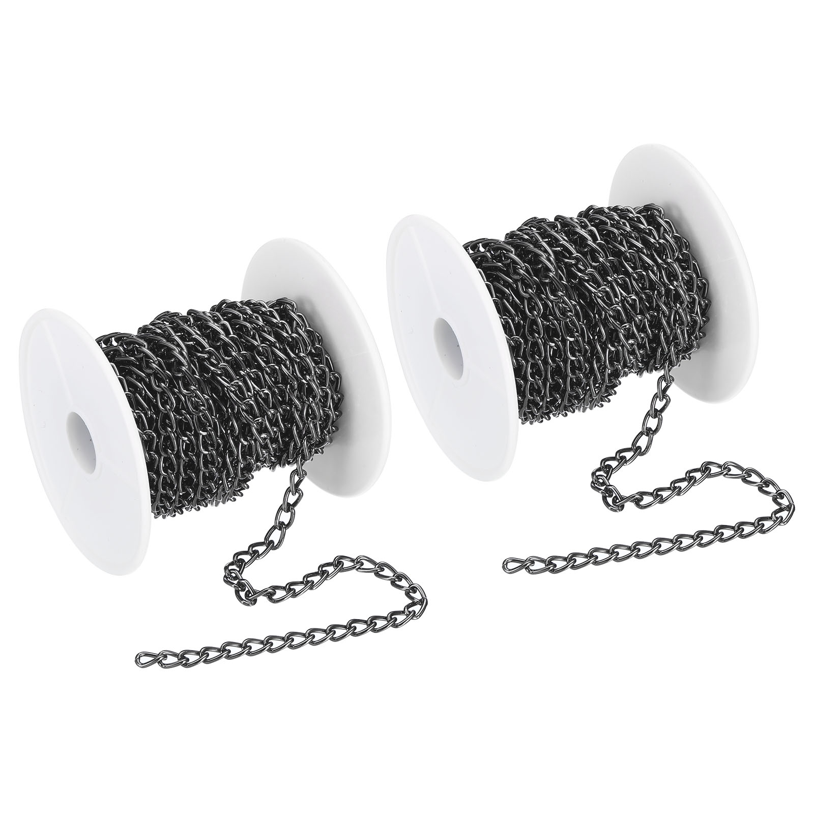 Uxcell Total 33 Feet Curb Chain, Twisted Cuban Link Chain with Spool 7. ...