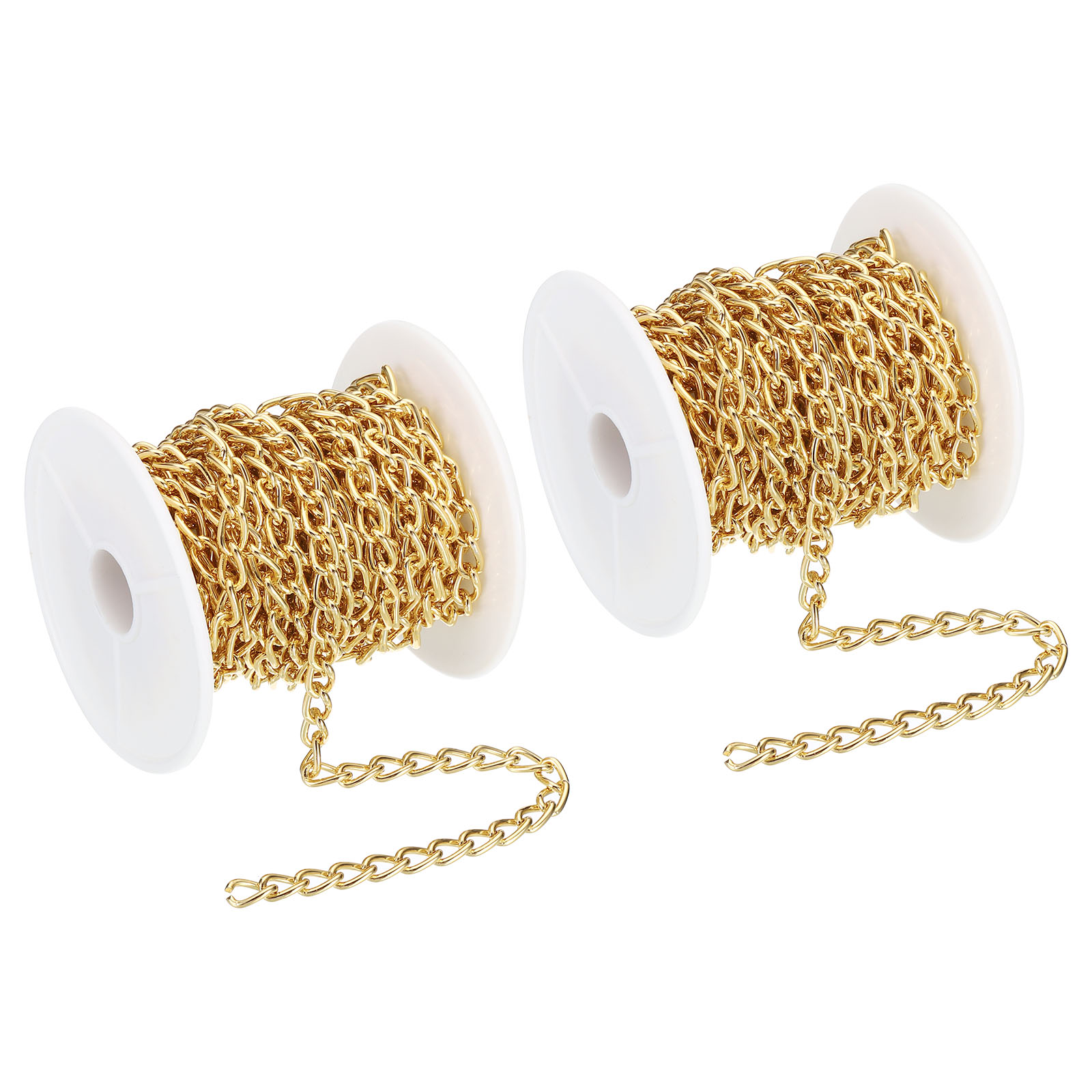 Uxcell Total 33 Feet Curb Chain, Twisted Cuban Link Chain with Spool 8. ...