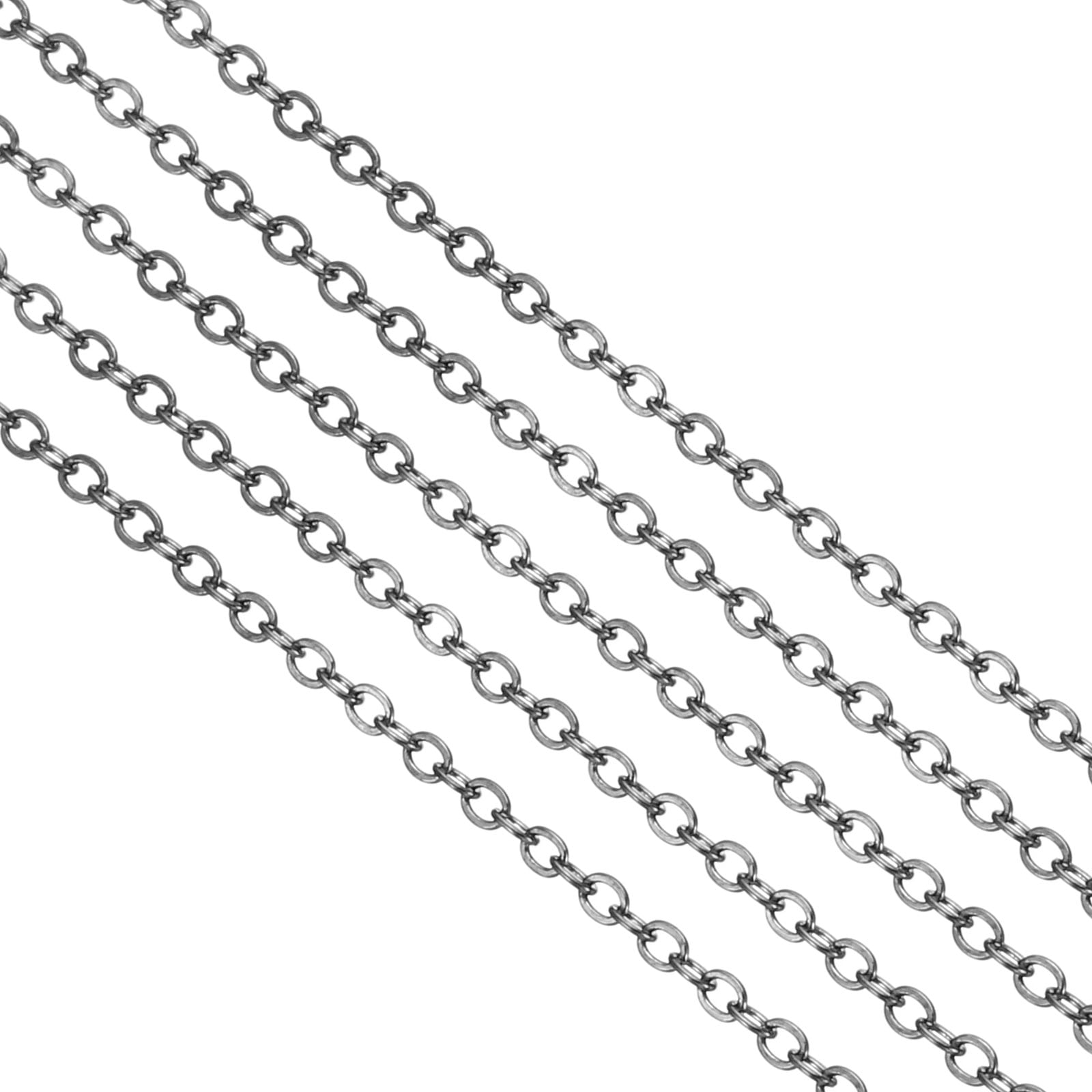 Uxcell Total 33 Feet Unfinished Cable Chain Round Link Chain Twisted ...