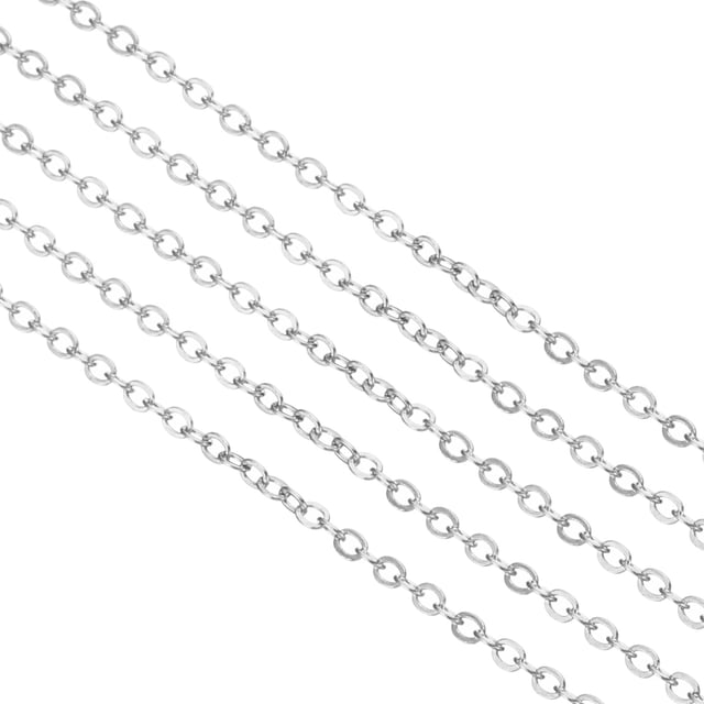 Uxcell Total 33 Feet Unfinished Cable Chain Round Link Chain Twisted ...
