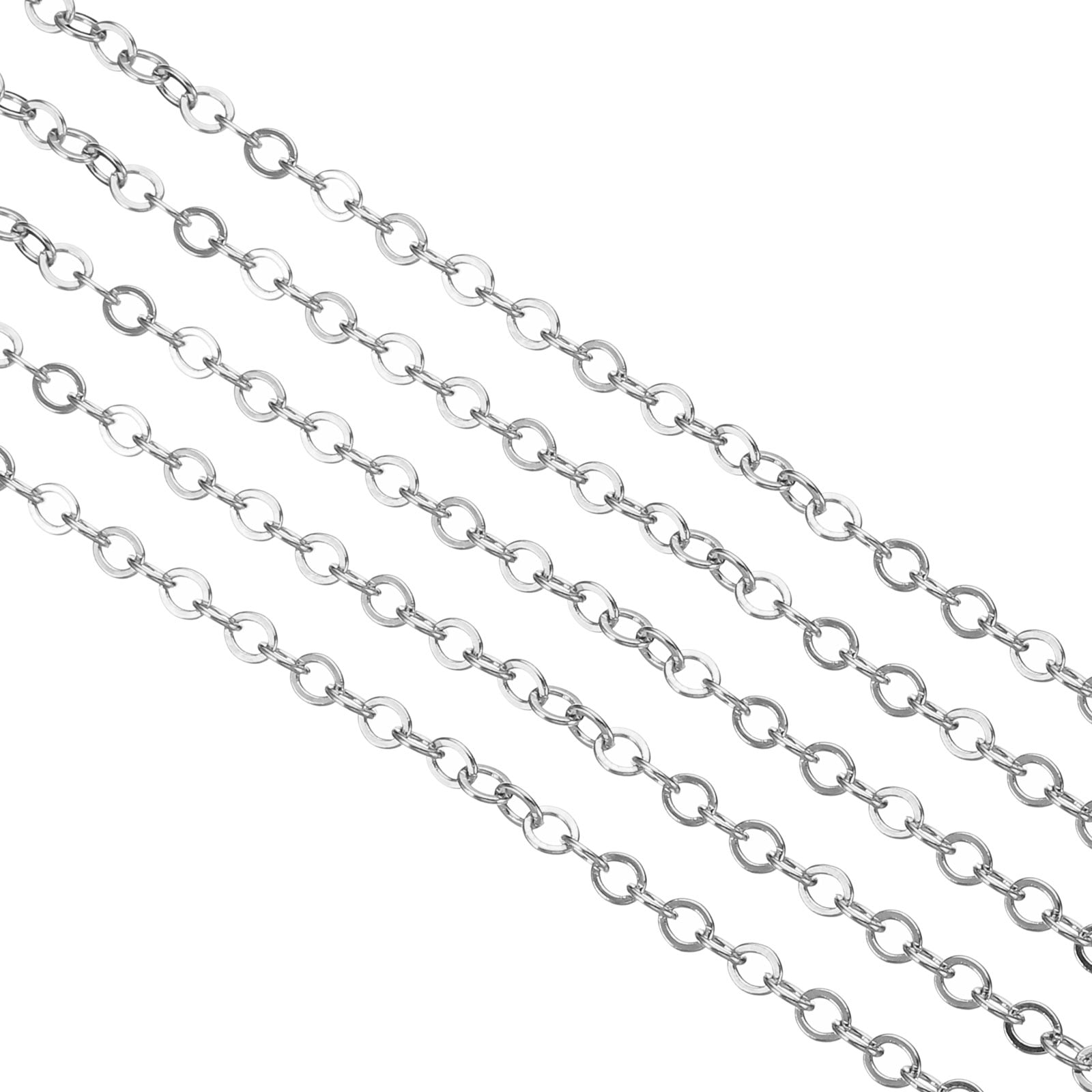 Uxcell Total 33 Feet Unfinished Cable Chain Round Link Chain Twisted 3 ...