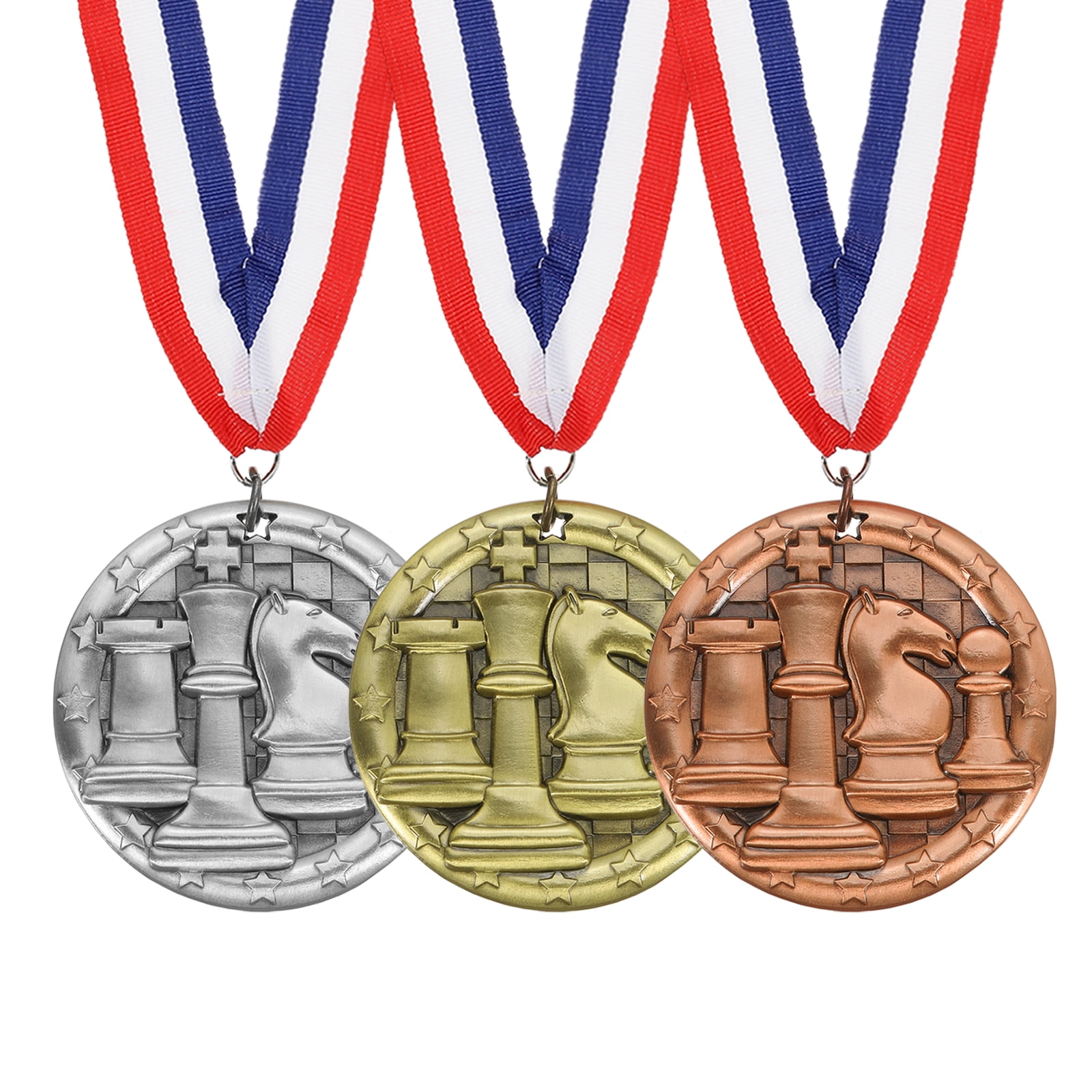 Uxcell Tournament Stars Award Medals with Ribbons, Winner Medals Prizes ...