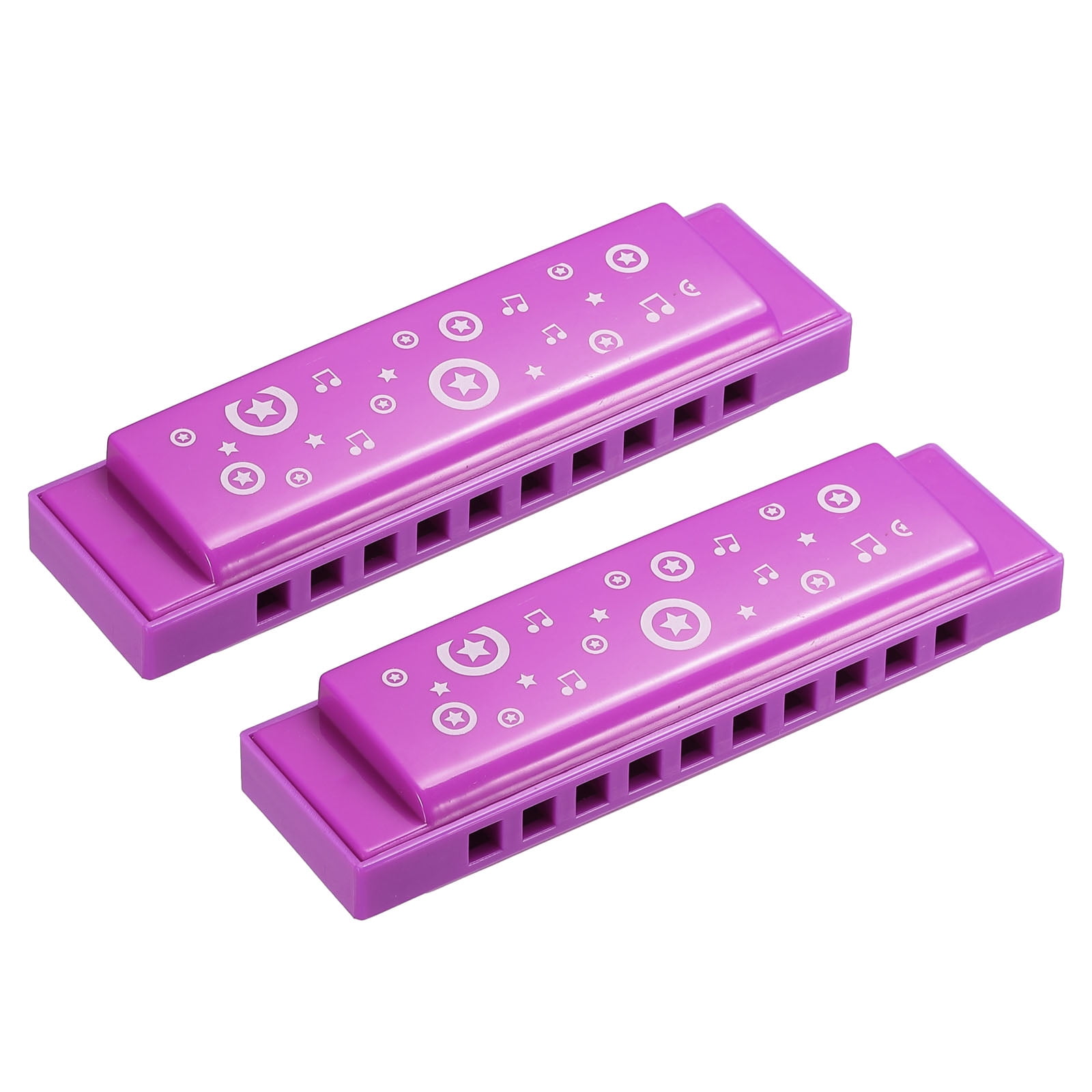 Uxcell Translucent Harmonica Assorted Colors 10 Holes Purple ABS Harp ...