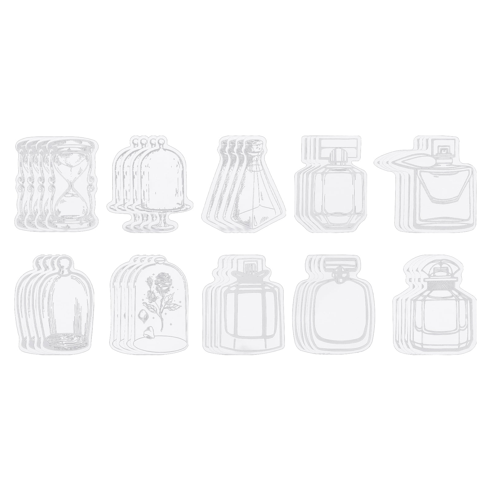 Uxcell Transparent Dried Flower Bookmarks Clear DIY Pressed Flower ...