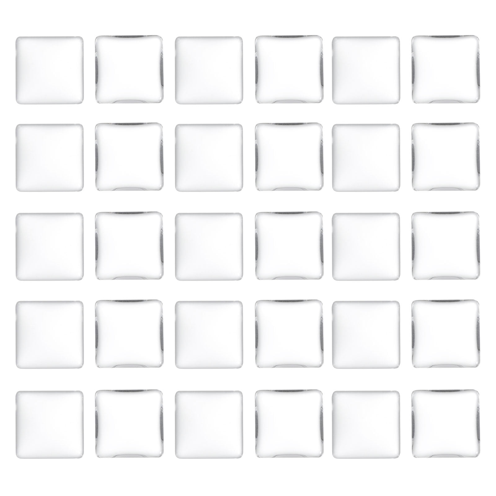 Uxcell Transparent Glass Cabochons, 40Pcs 12x12mm Square Glass Dome ...