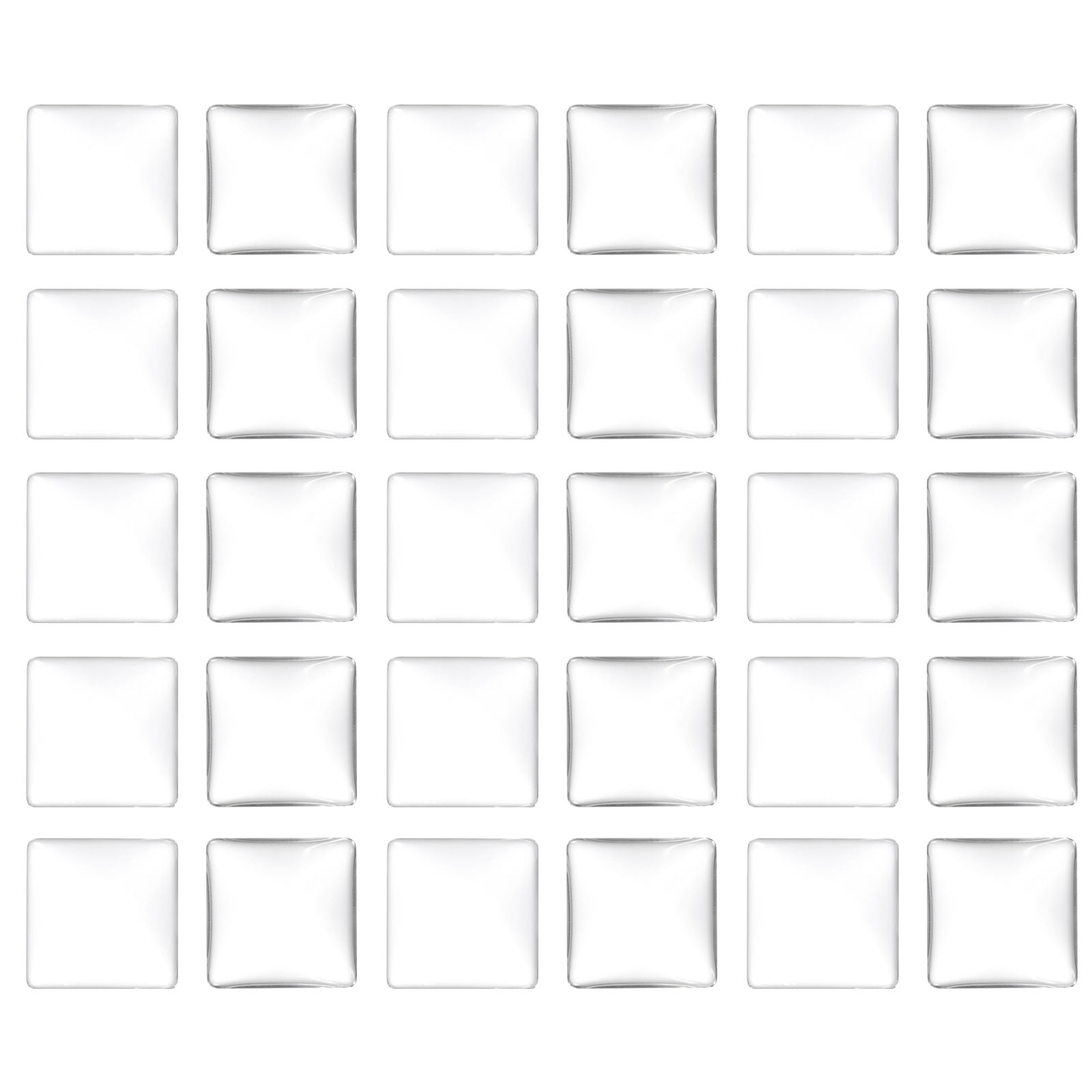 Uxcell Transparent Glass Cabochons, 40Pcs 30x30mm Square Glass Dome ...
