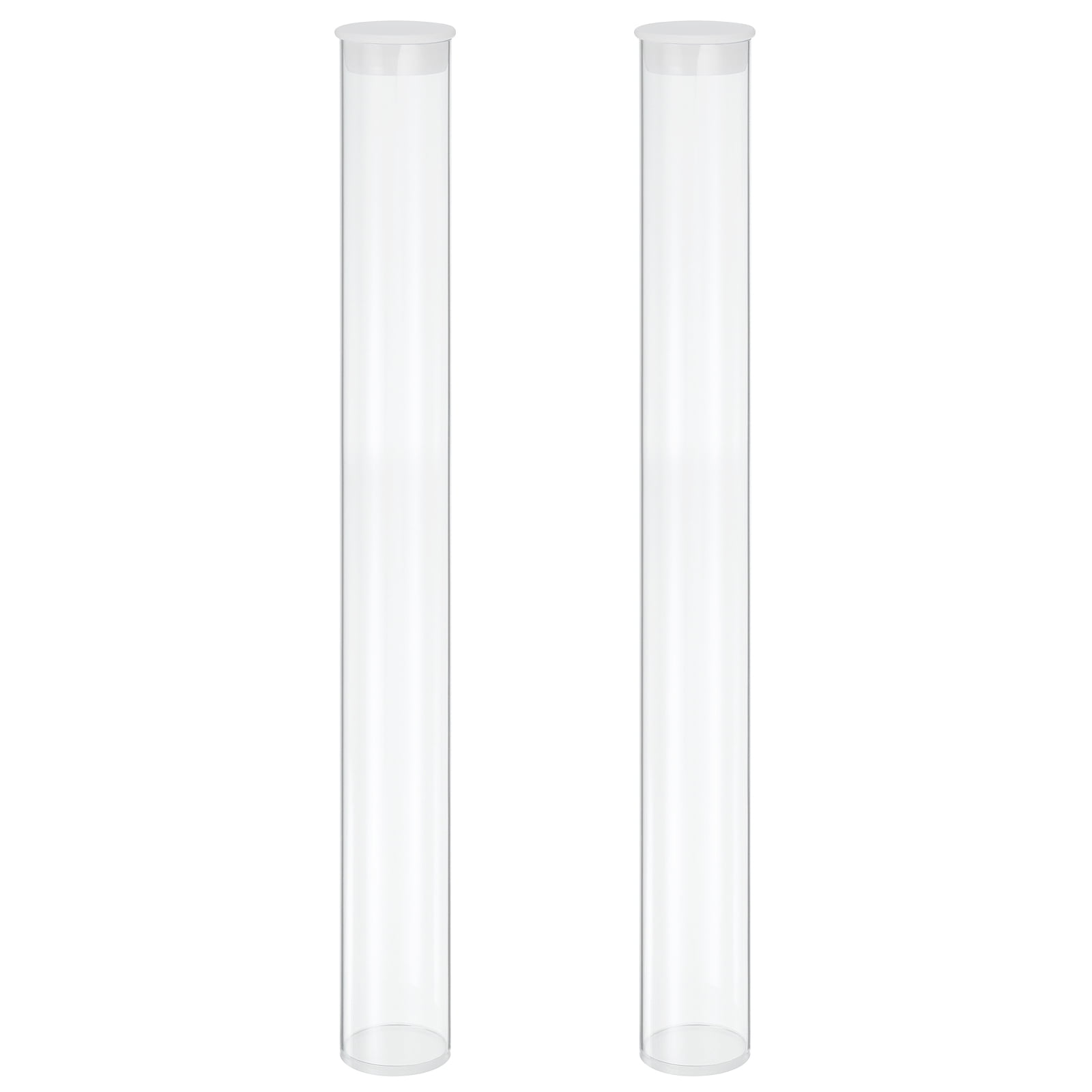 Uxcell Transparent Plastic Storage Tubes, 1 9/16" x 14" with Black Lid ...