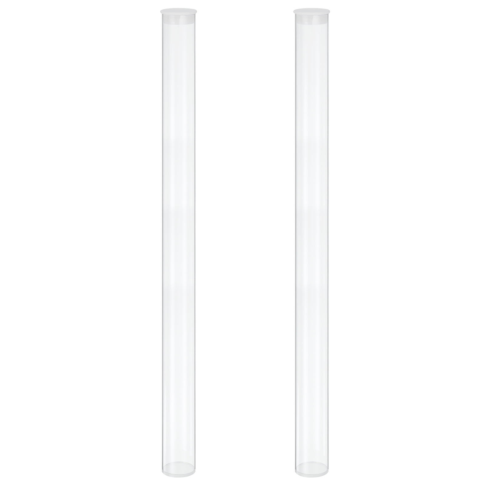 Uxcell Transparent Plastic Storage Tubes, 1 9/16" x 20" with Black Lid ...