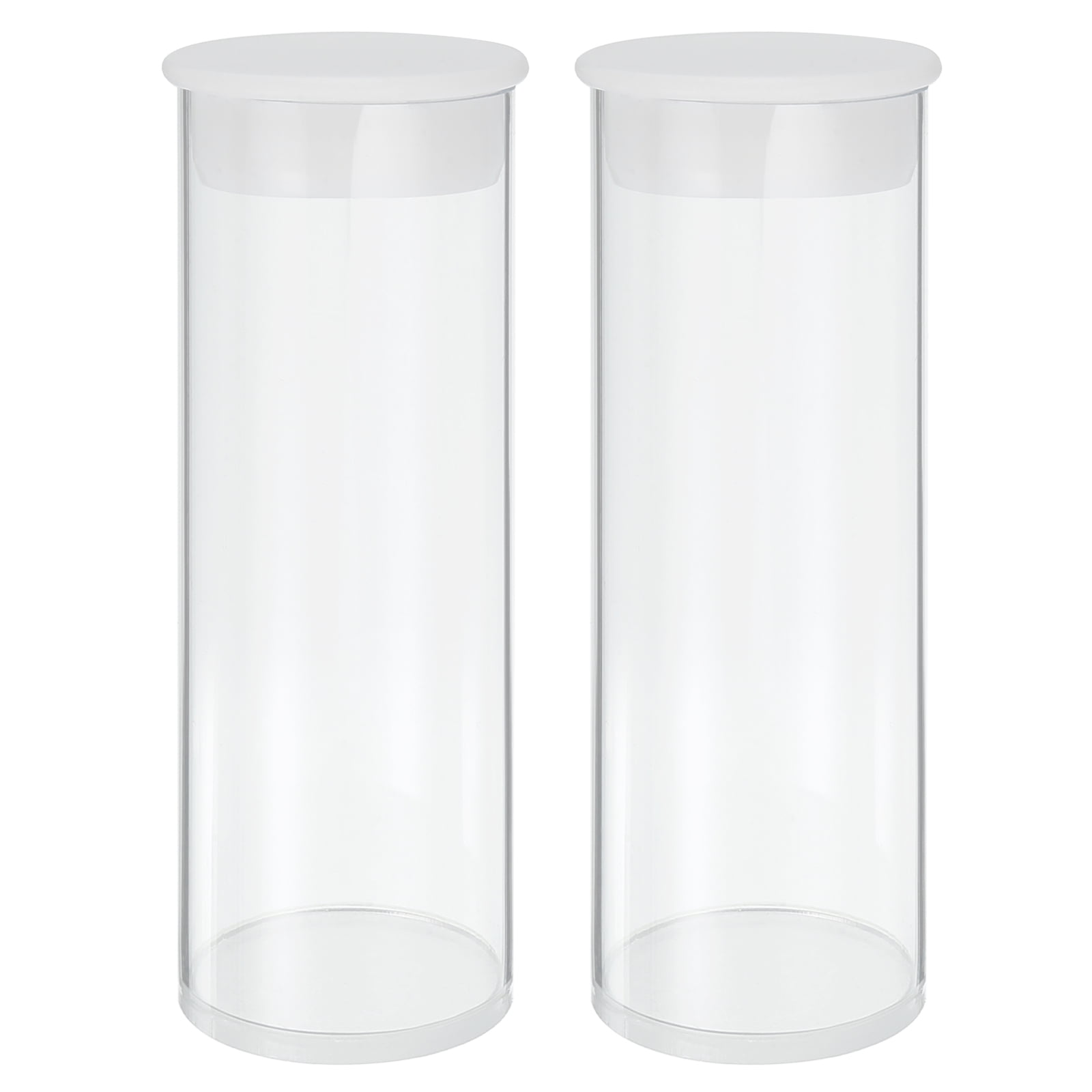 Uxcell Transparent Plastic Storage Tubes, 1 9/16" x 4" with Black Lid ...